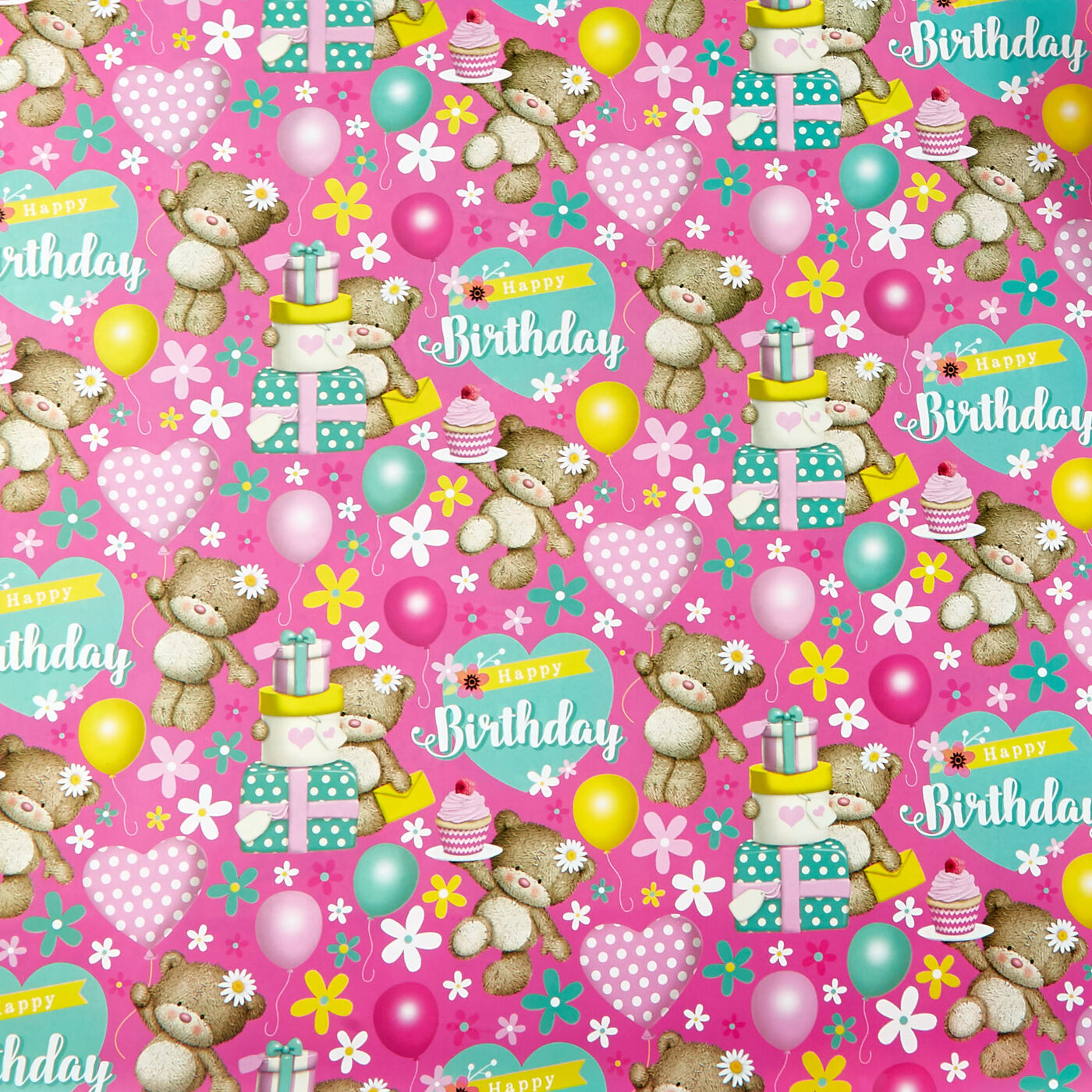 Buy Hugs Pink Birthday Wrapping Paper 24 Sheets For Gbp 3 99 Card