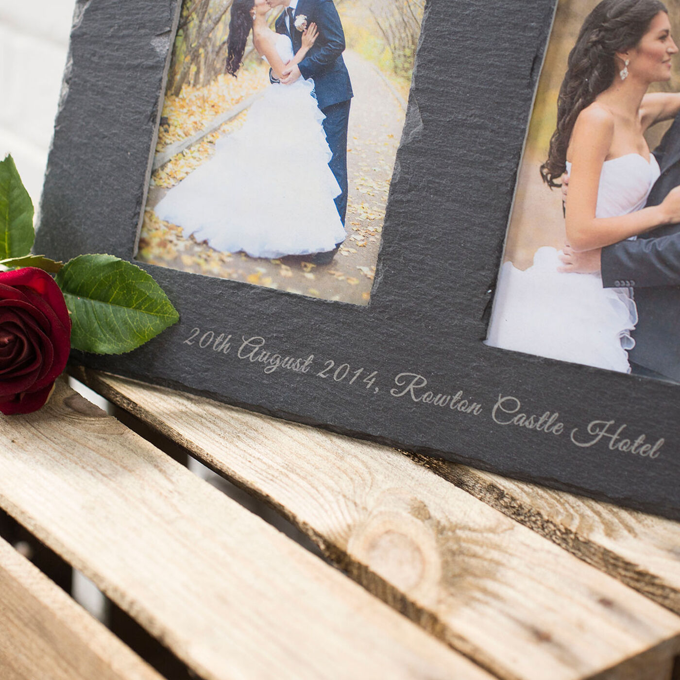 Buy Engraved Double Slate Photo Frame - Wedding Bunting for GBP 29.99 ...