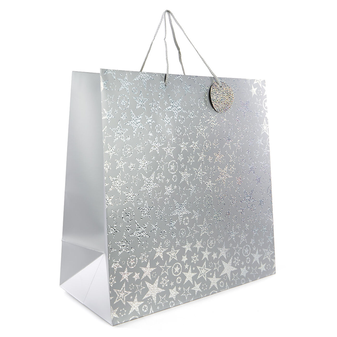 Buy Extra Large Square Silver Stars Gift Bag for GBP 1.99 | Card Factory UK