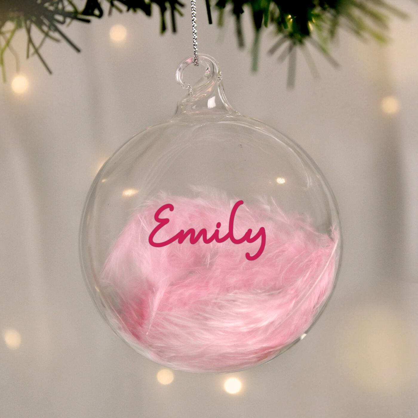 Buy Personalised Pink Feather Bauble for GBP 9.99 | Card Factory UK