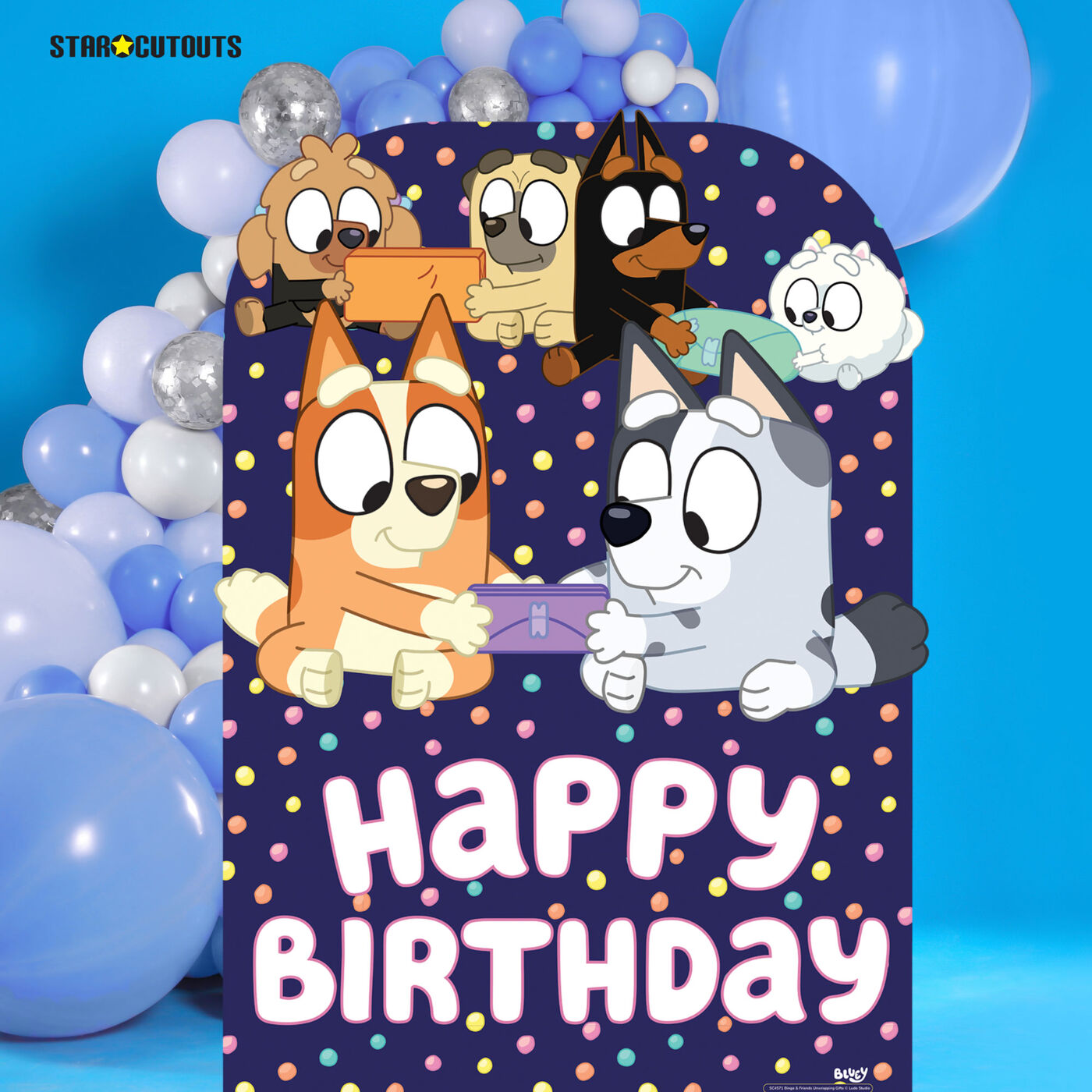 Buy Bluey & Friends Happy Birthday Medium Backdrop Cardboard Cutout for ...
