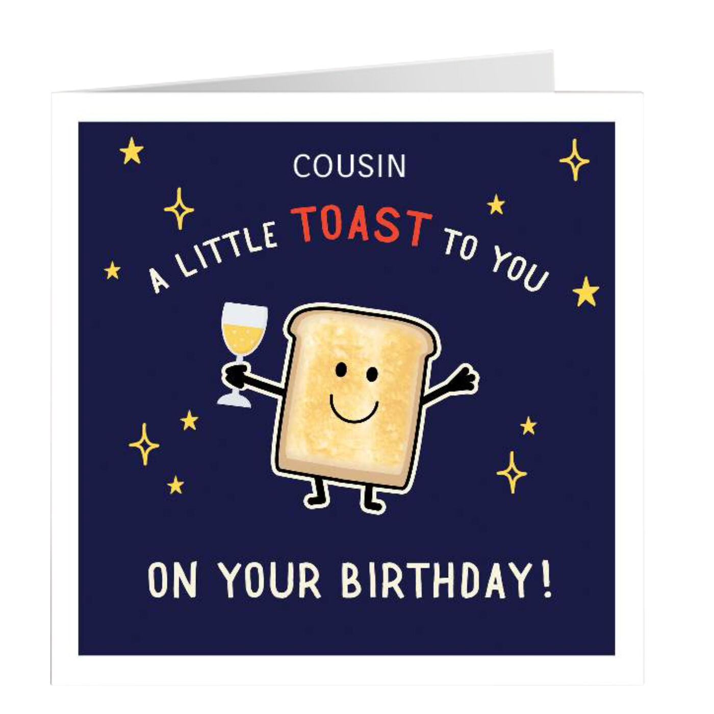 Buy Personalised Pop! Birthday Card - A Little Toast To You, Cousin for GBP 3.29 | Card Factory UK