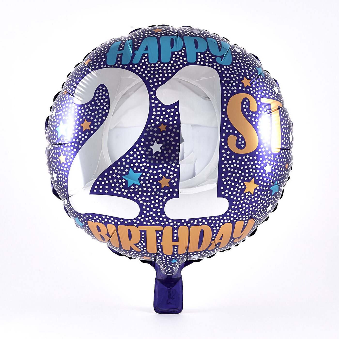 Buy Happy 21st Birthday Blue Spotty Foil Helium Balloon for GBP 2.49 ...
