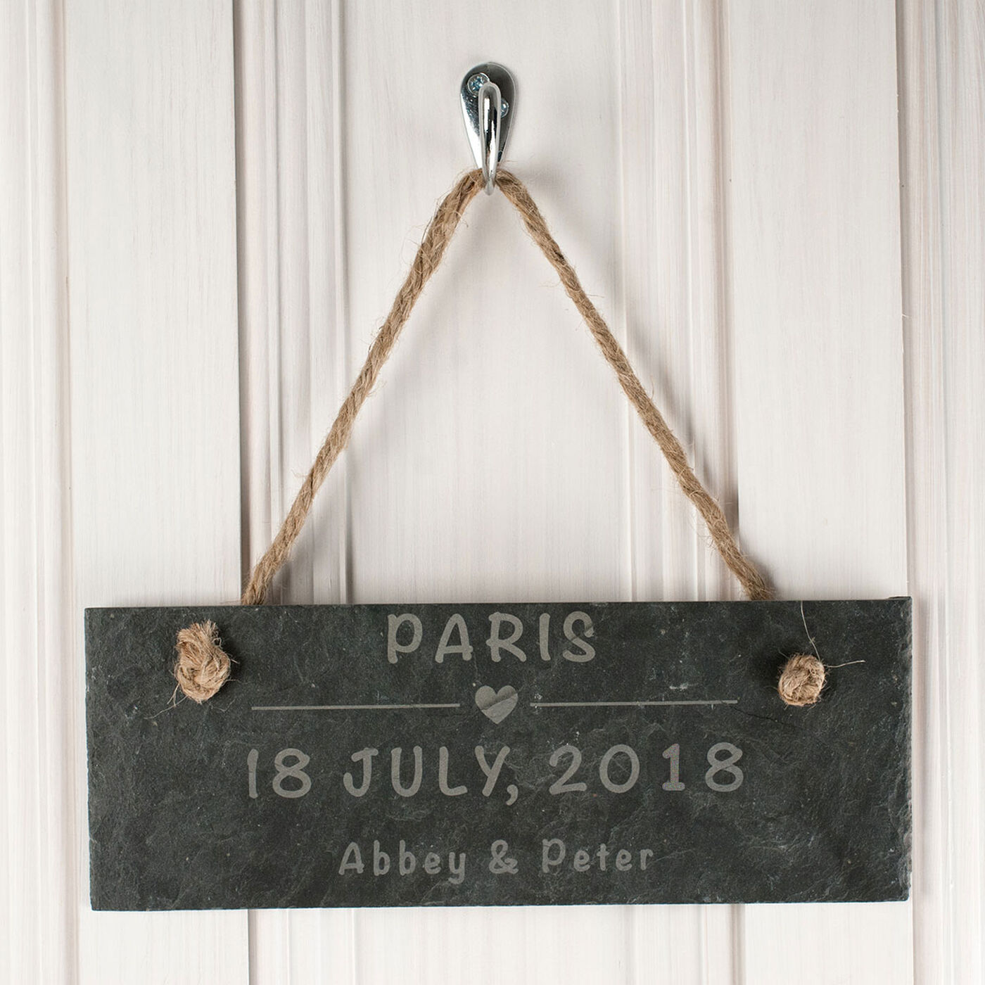 Buy Personalised Engraved Hanging Slate Sign - Romantic Location for ...