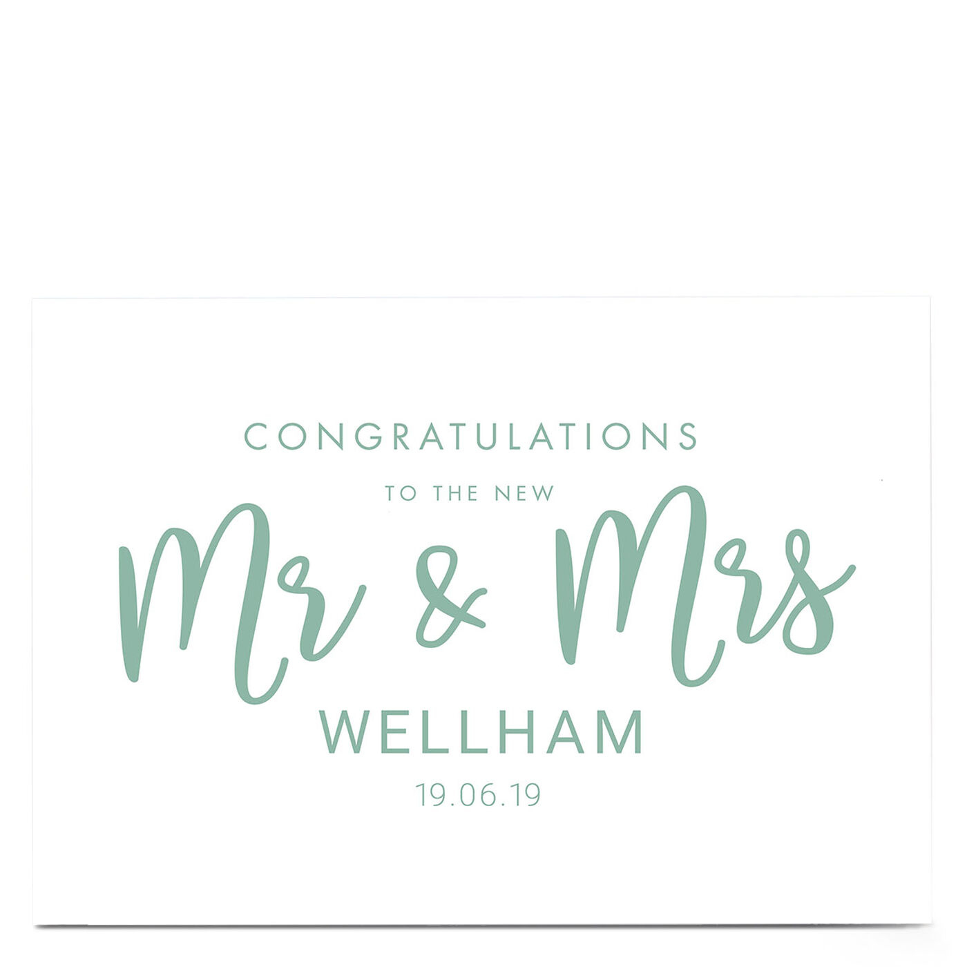 Buy Personalised Wedding Card - Mr & Mrs, Congratulations for GBP 2.99 ...