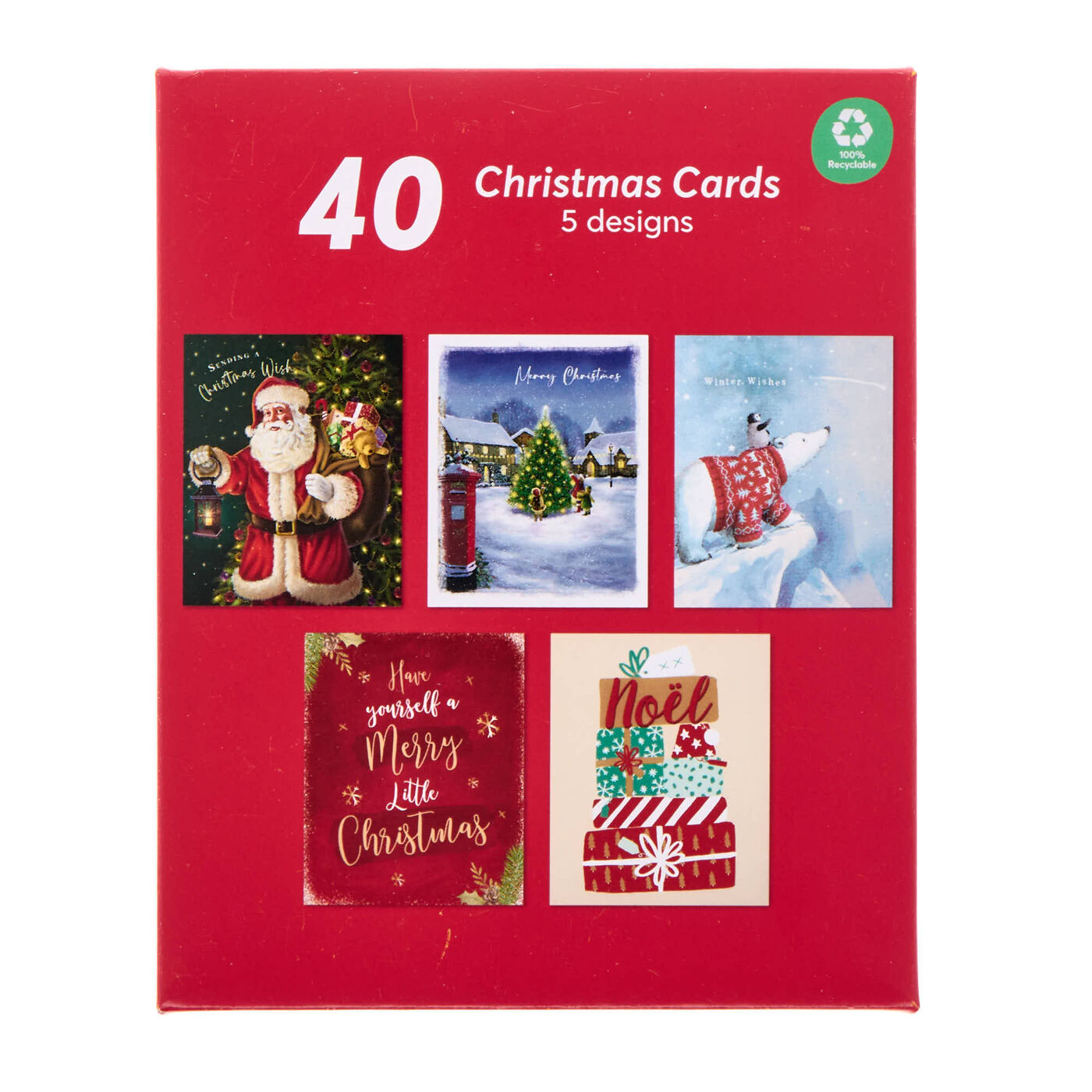 Buy 40 Assorted Value Christmas Cards - 5 Designs for GBP 1.99 | Card ...