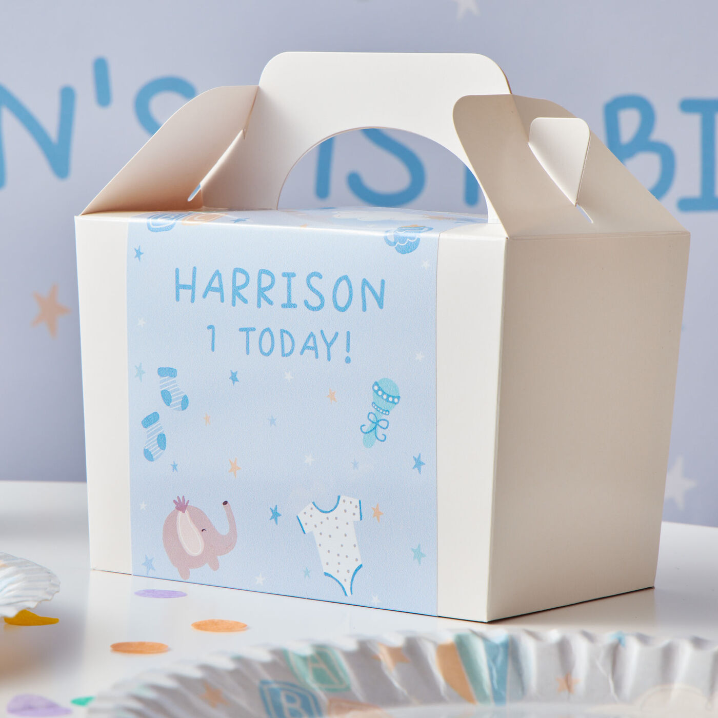 Buy Baby Blue Personalised Party Box for GBP 2.00 | Card Factory UK