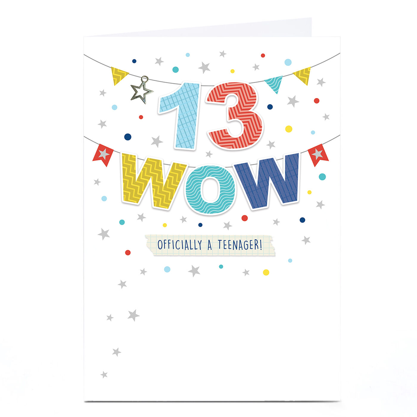 Buy Personalised 13th Birthday Card - Officially a Teenager Bunting for ...