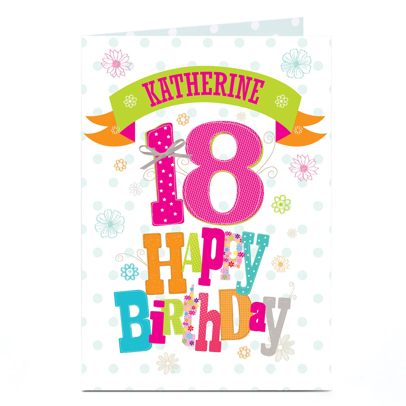 Buy Personalised 18th Birthday Card - Bright Floral for GBP 2.99 | Card ...