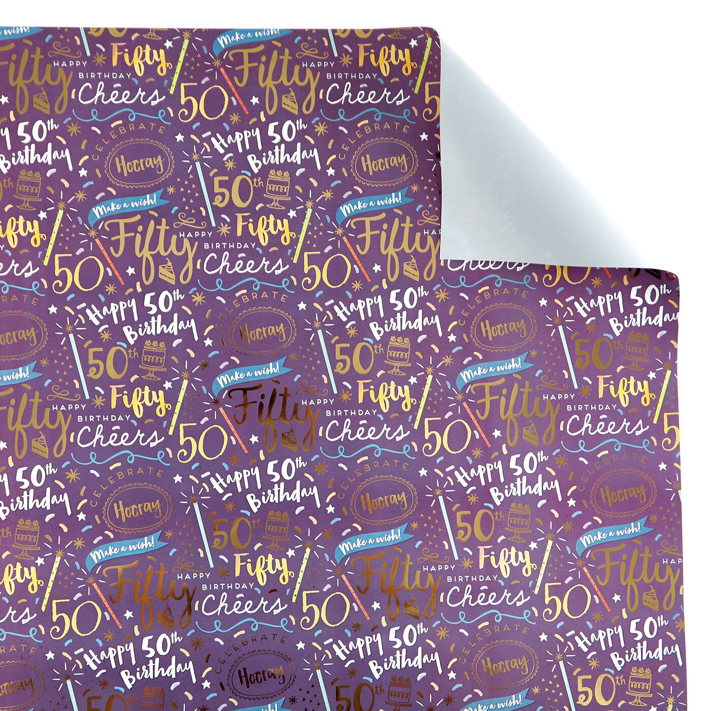 Buy 50th Birthday Wrapping Paper - 1 Sheet for GBP 0.59 | Card Factory UK