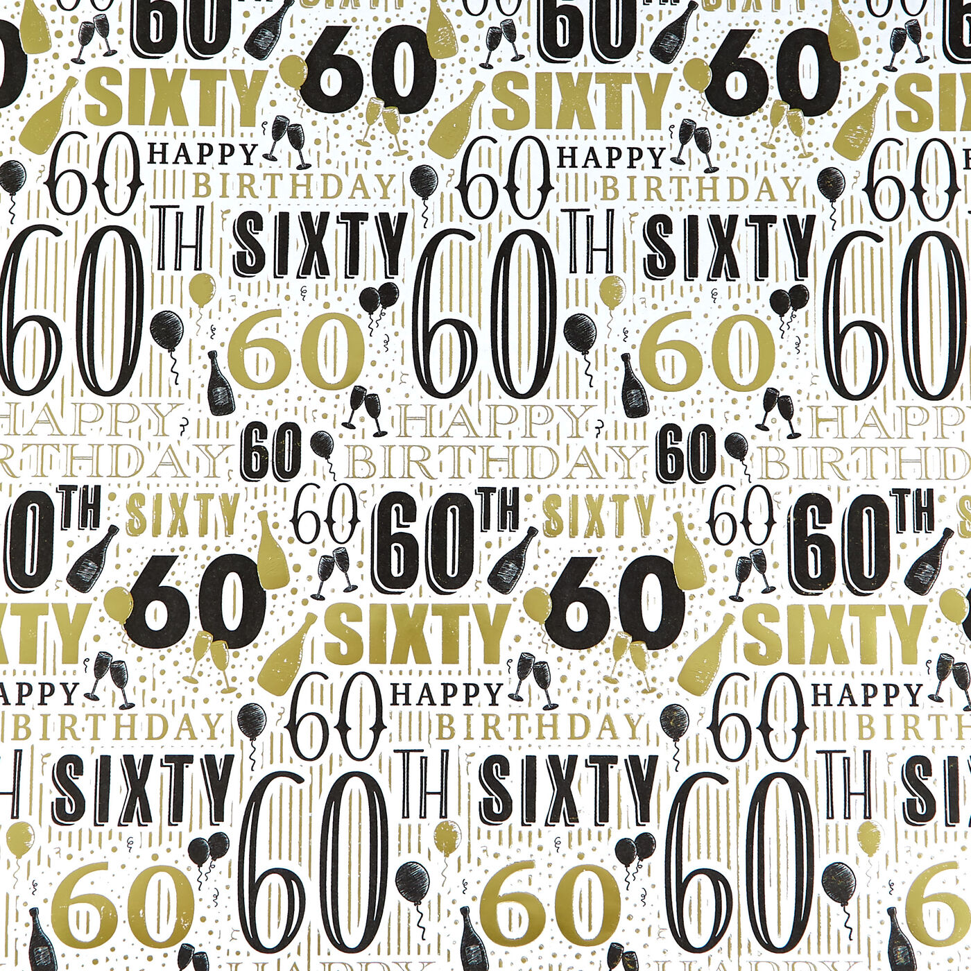 Buy 60th Birthday Wrapping Paper - 1 Sheet for GBP 0.59 | Card Factory UK