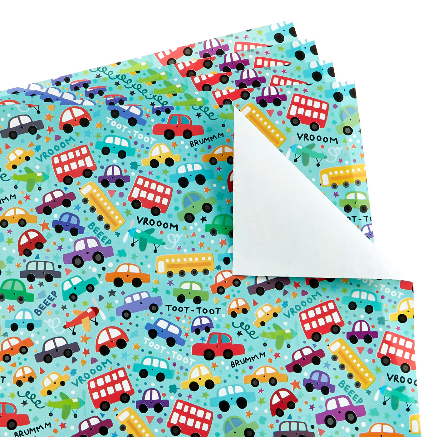 Buy Colourful Vehicles Wrapping Paper - 24 Sheets for GBP 3.99 | Card ...