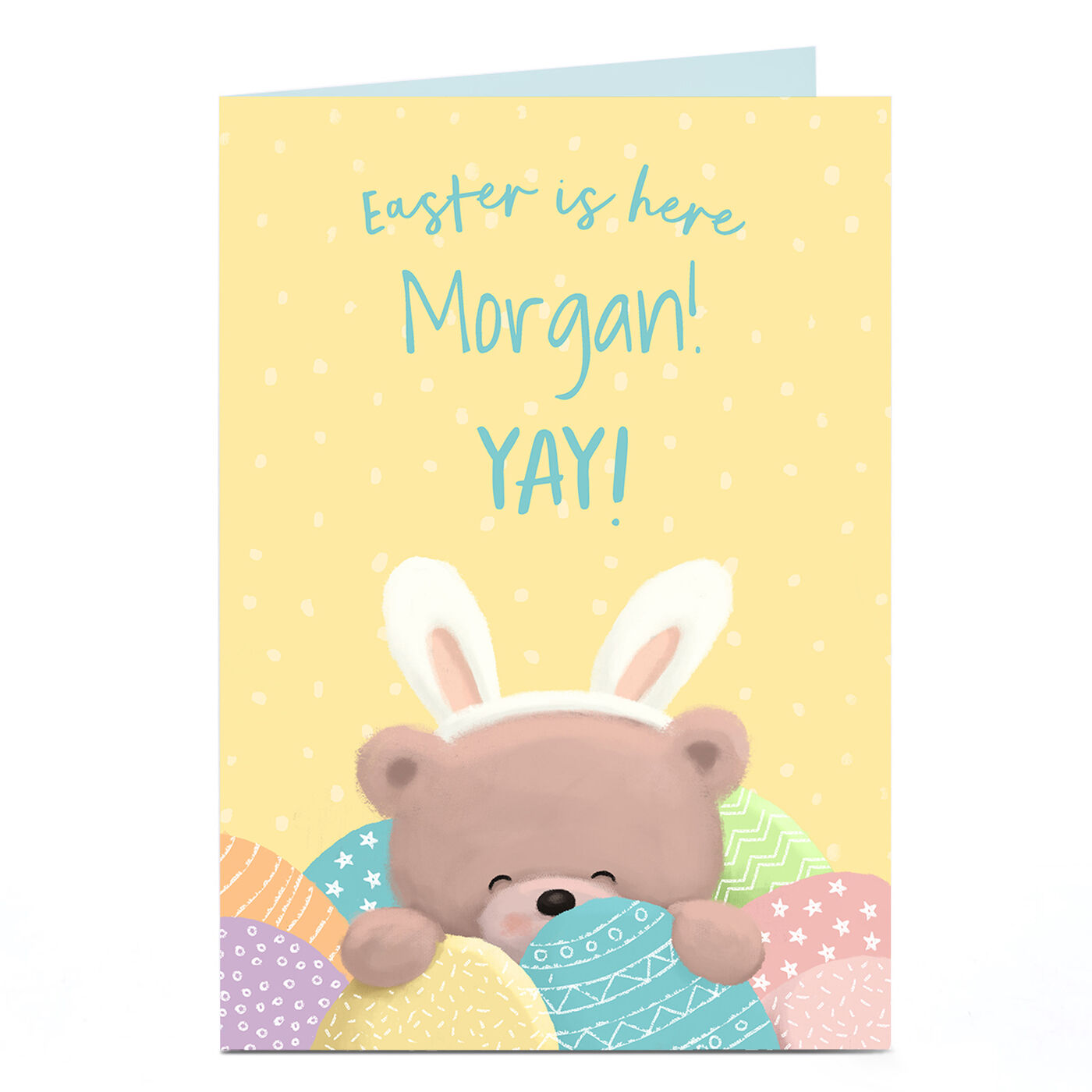 Buy Personalised Hugs Easter Card - Bear with Bunny Ears, Any Name for ...