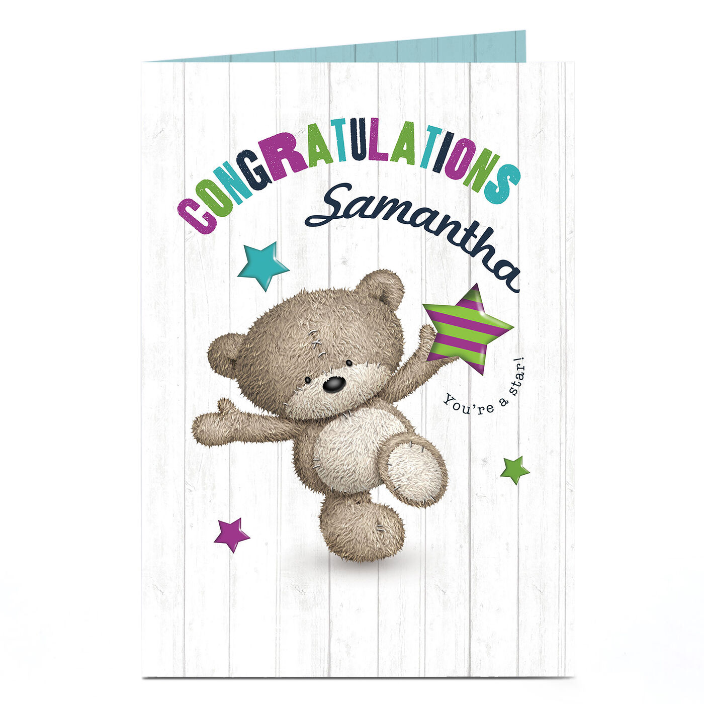 Buy Personalised Hugs Bear Congratulations Card - You're A Star for GBP ...