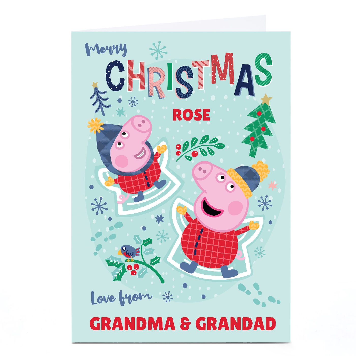 Buy Personalised Peppa Pig Christmas Card - Snow Angels, Any Name for ...
