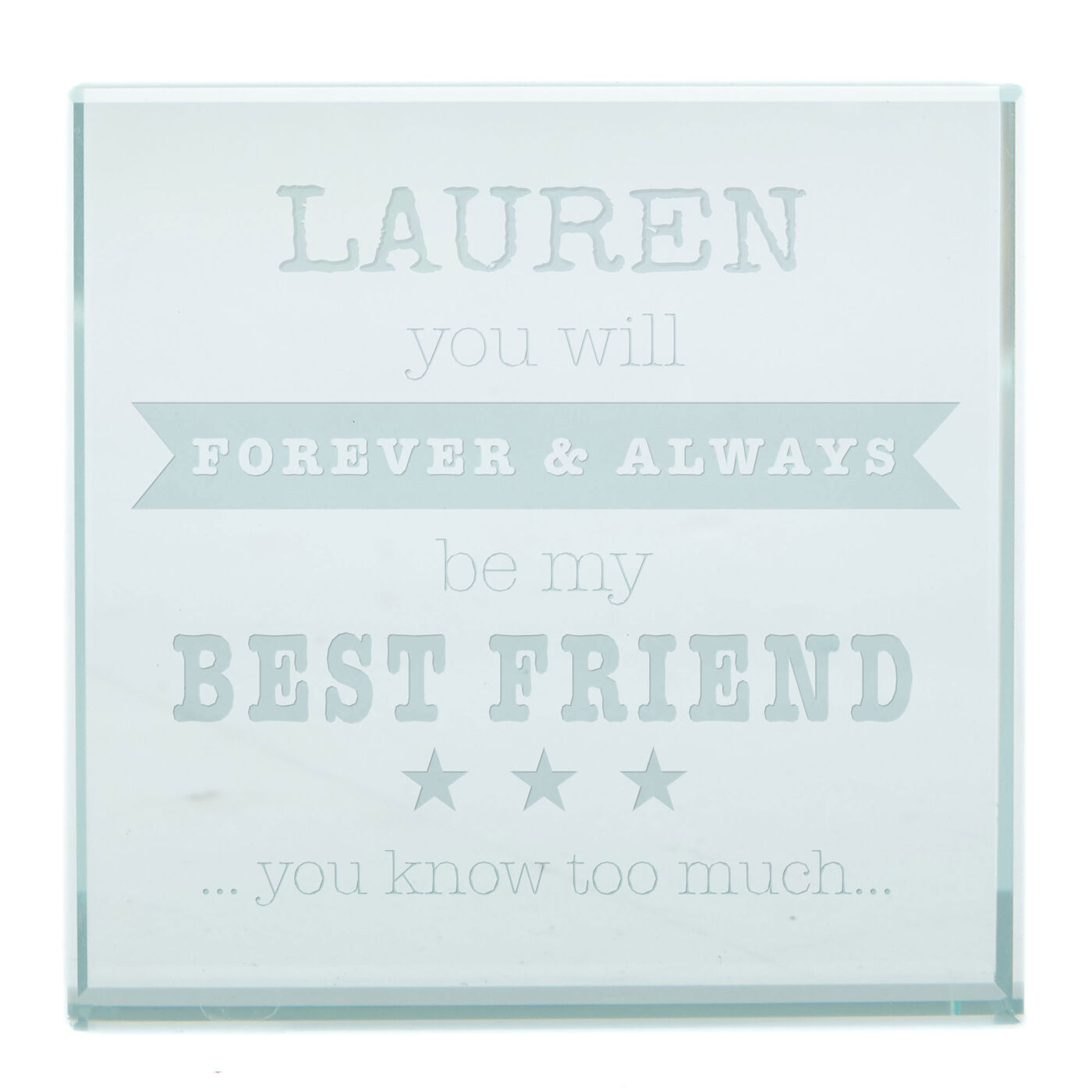 Buy Personalised Engraved Glass Token - Forever & Always My Best Friend ...