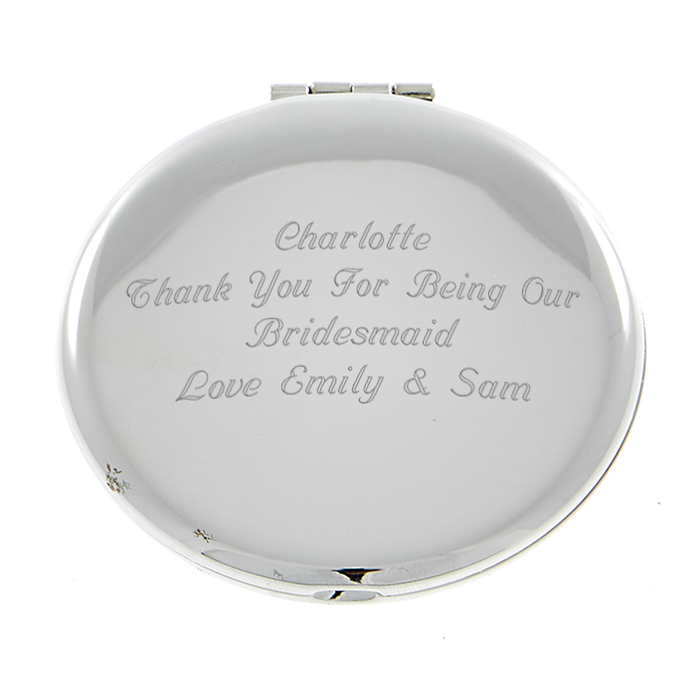 Buy Personalised Engraved Silver Round Compact Mirror for GBP 15.49 ...