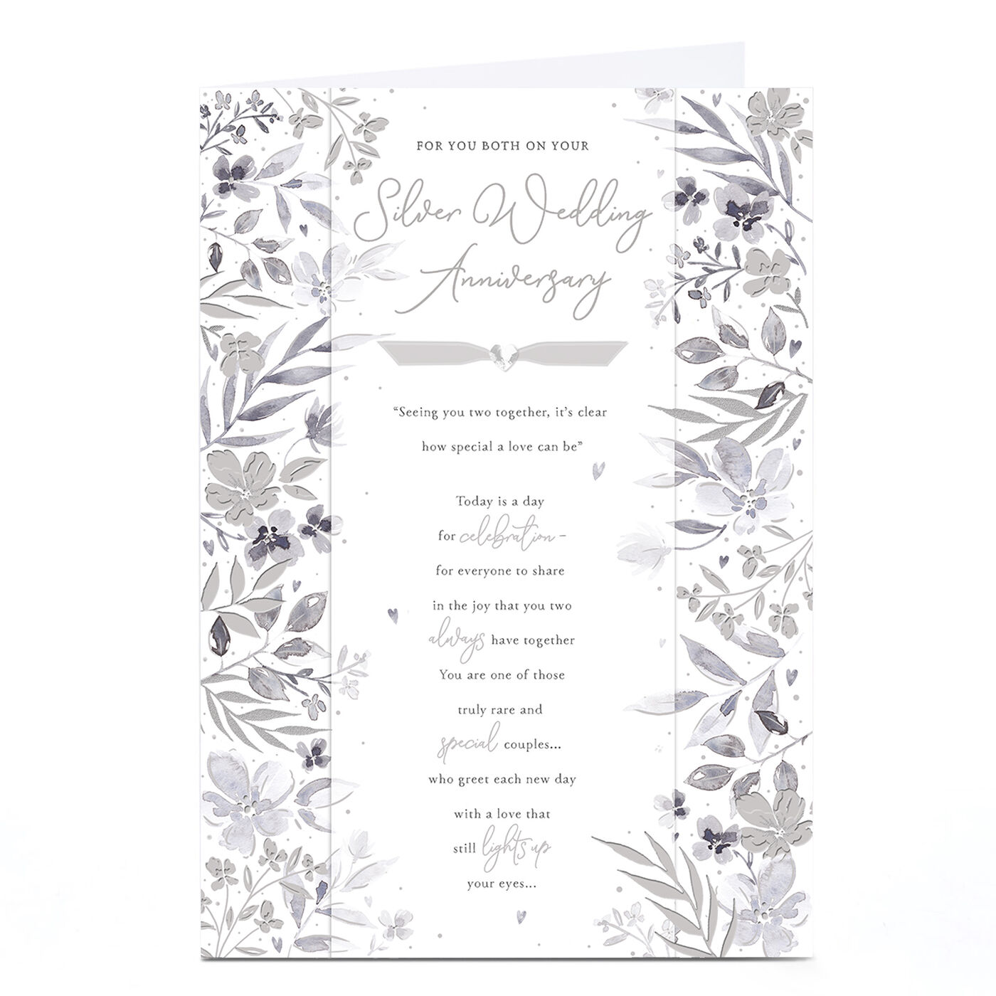Buy Silver Wedding Anniversary Card - Silver Flower Poem for GBP 1.99 ...