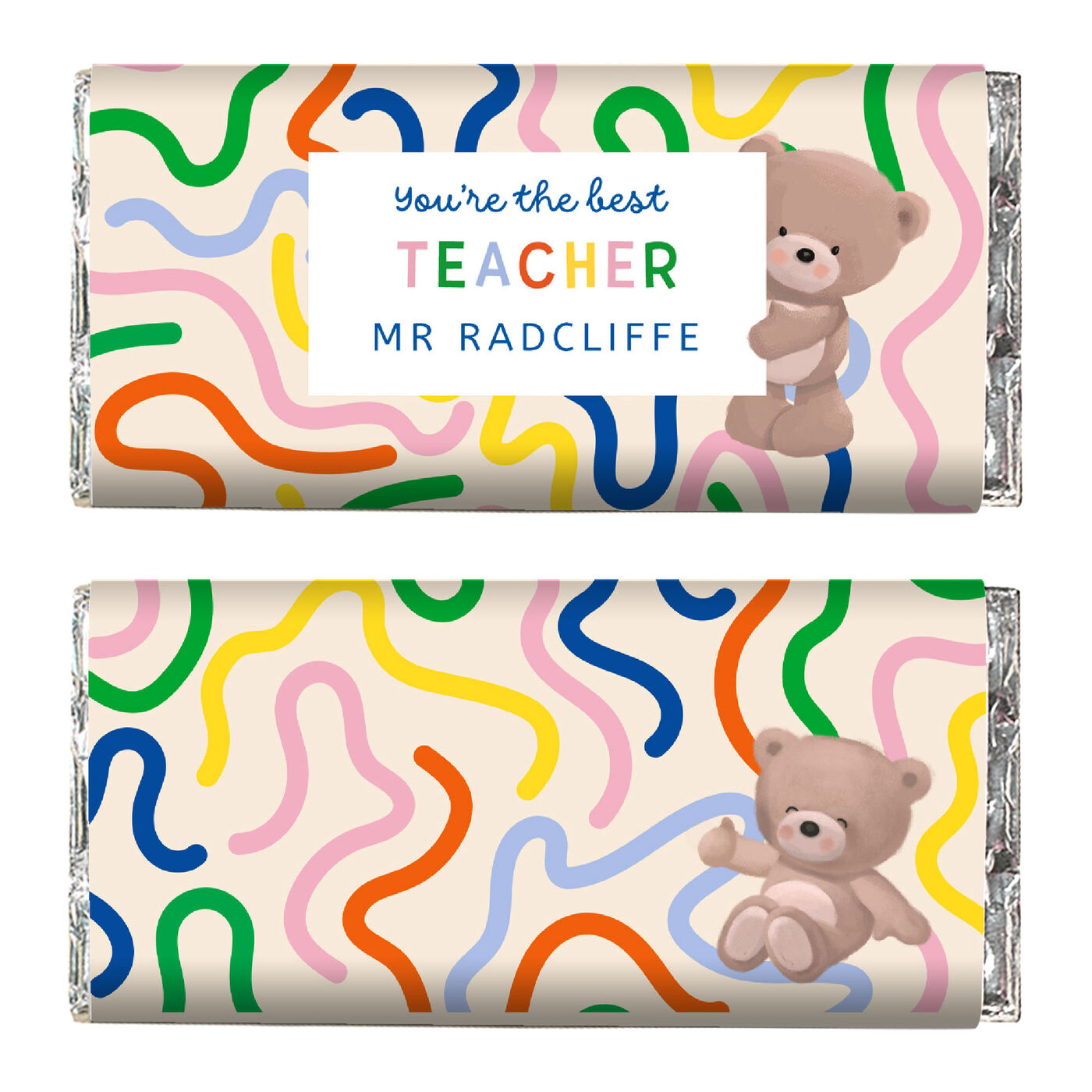 Buy Personalised Hugs Thank You Teacher Chocolate Bar - You're The Best ...