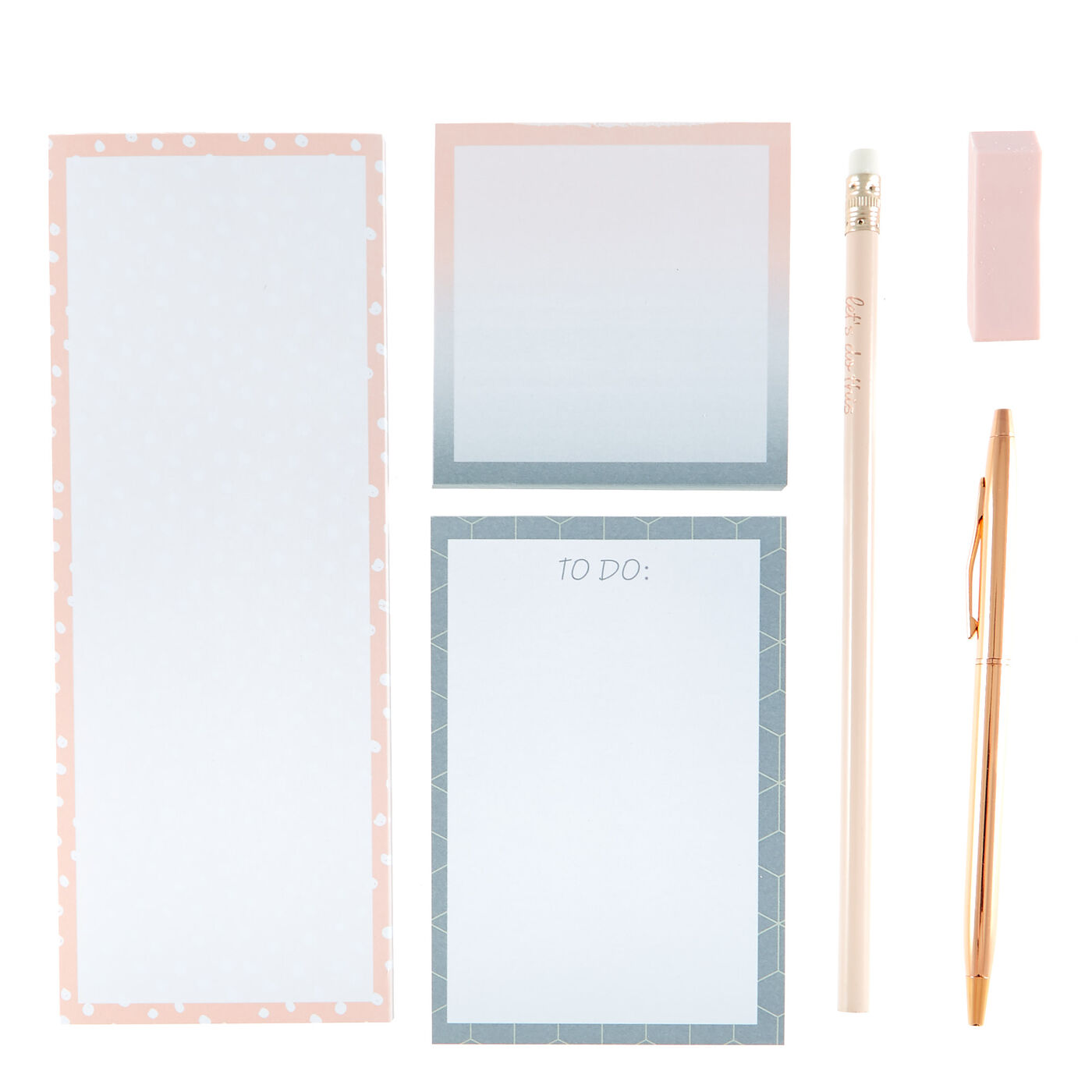 Buy Rose & Grey Note Pad & Stationery Set for GBP 2.99 | Card Factory UK
