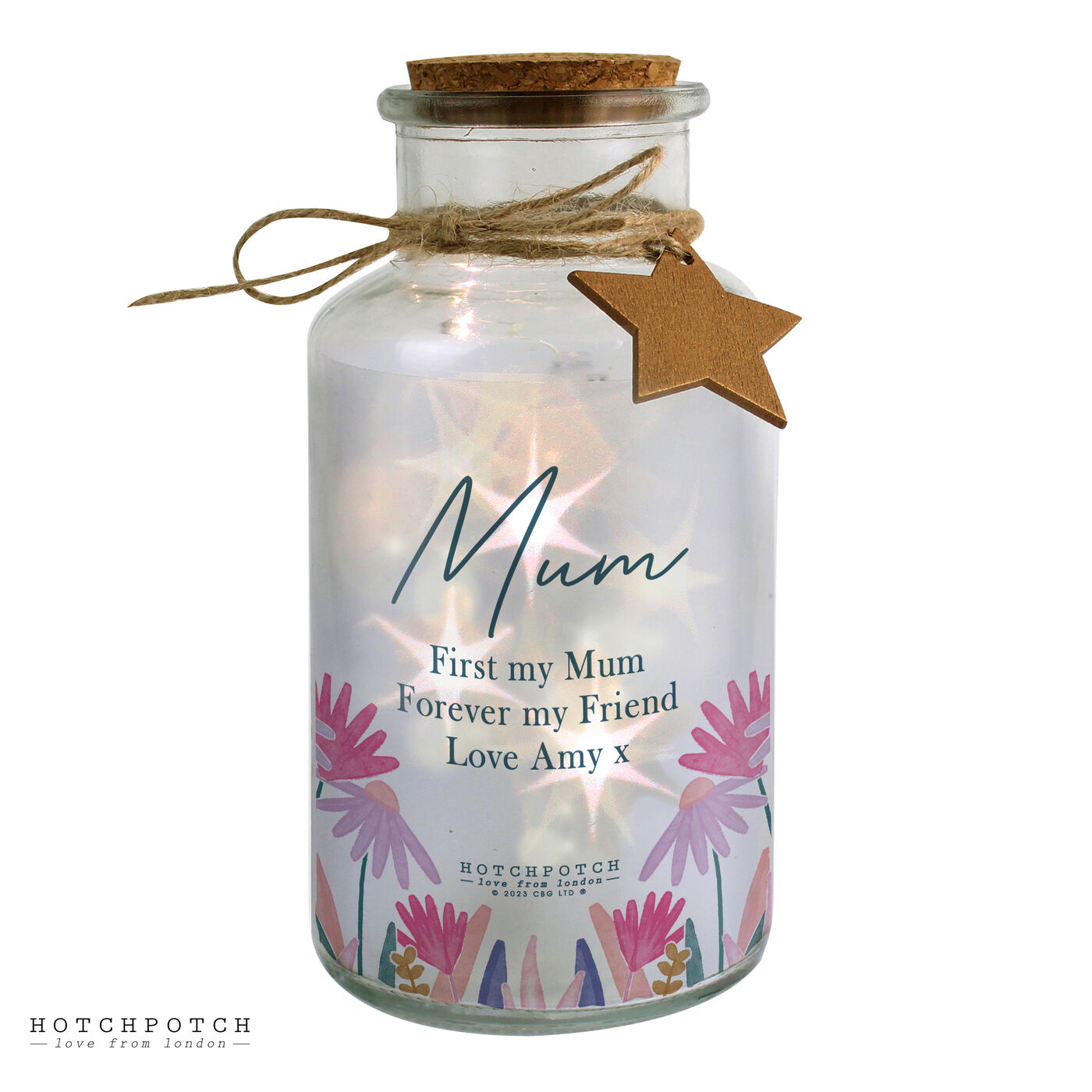 Buy Personalised Wild Flower LED Glass Jar for GBP 17.49 | Card Factory UK