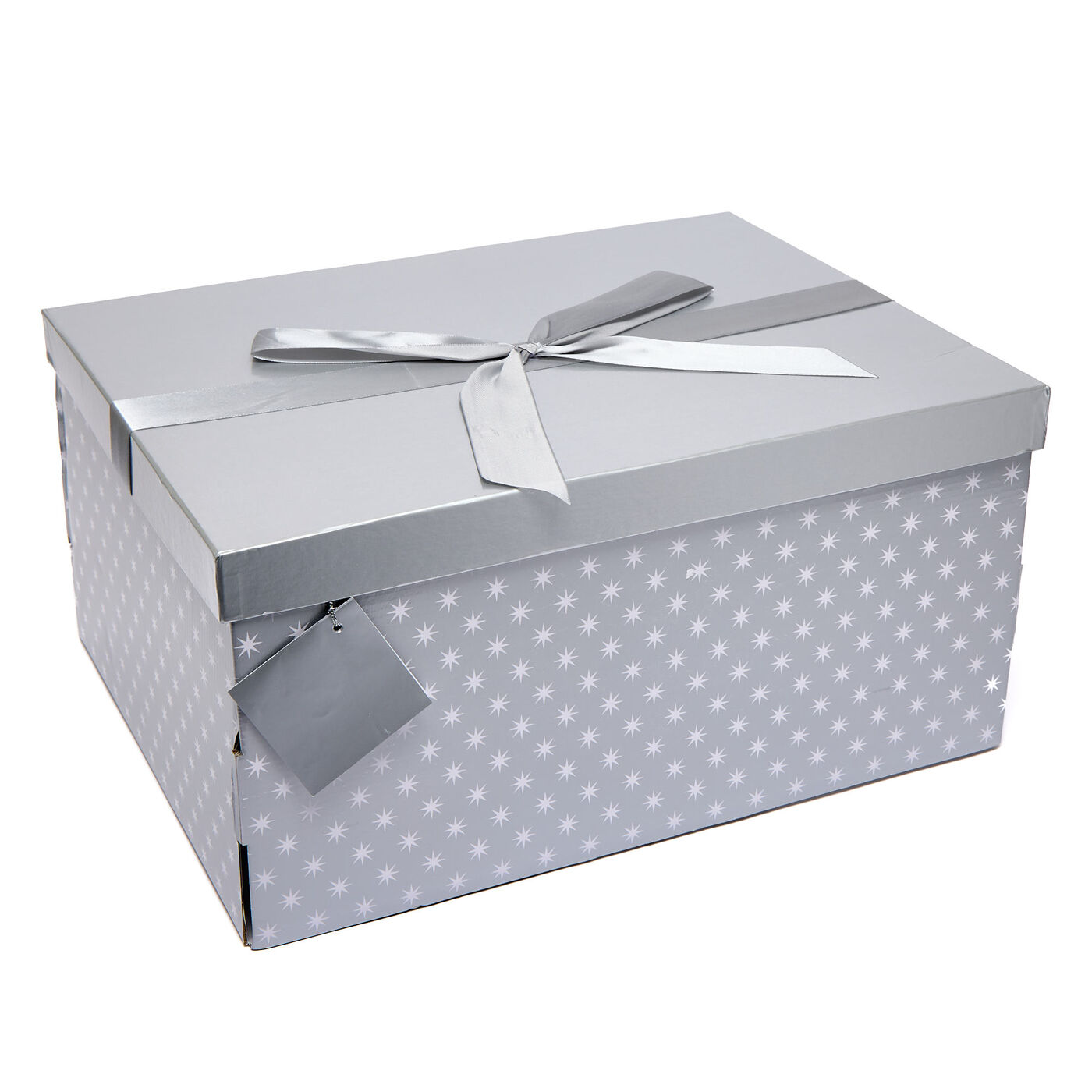 Buy Silver & White Stars Flat Pack Crate Gift Box for GBP 4.99 | Card ...