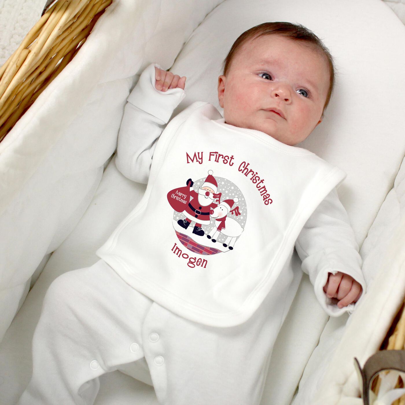 Buy Personalised Rooftop Santa 1st Christmas Bib for GBP 9.99 | Card ...