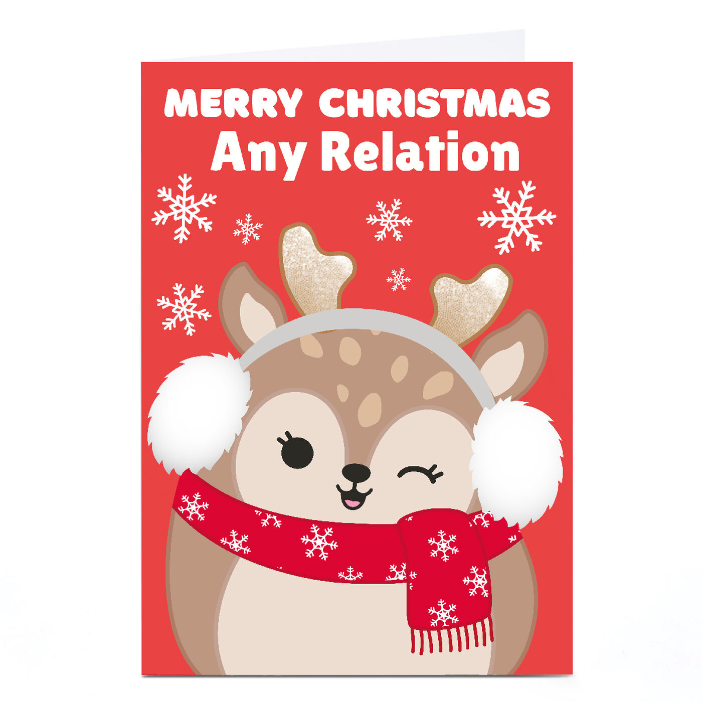 Buy Personalised Squishmallows Christmas Card - Cute Winking Reindeer ...