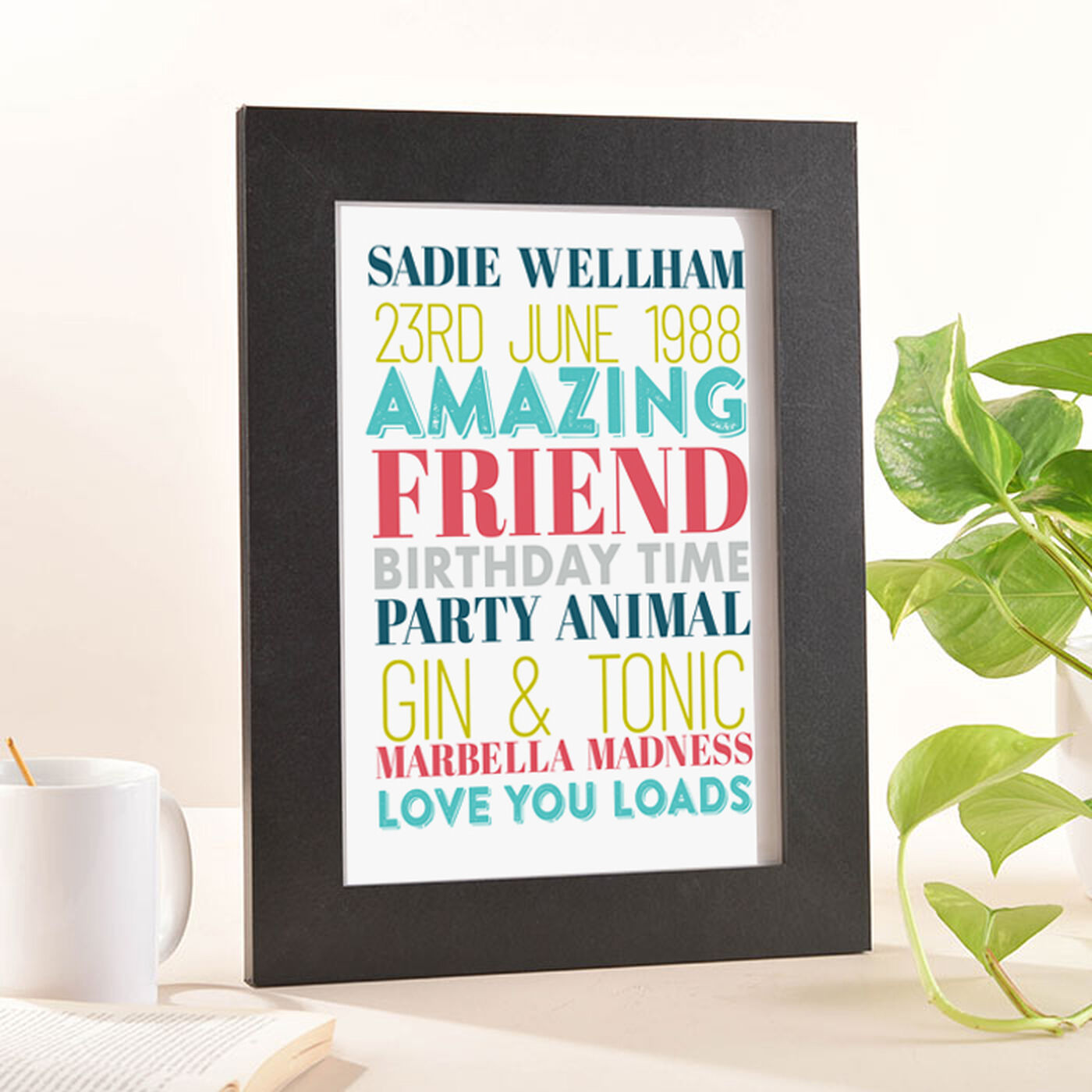 Buy Personalised Birthday Time Portrait Print for GBP 19.99 | Card ...