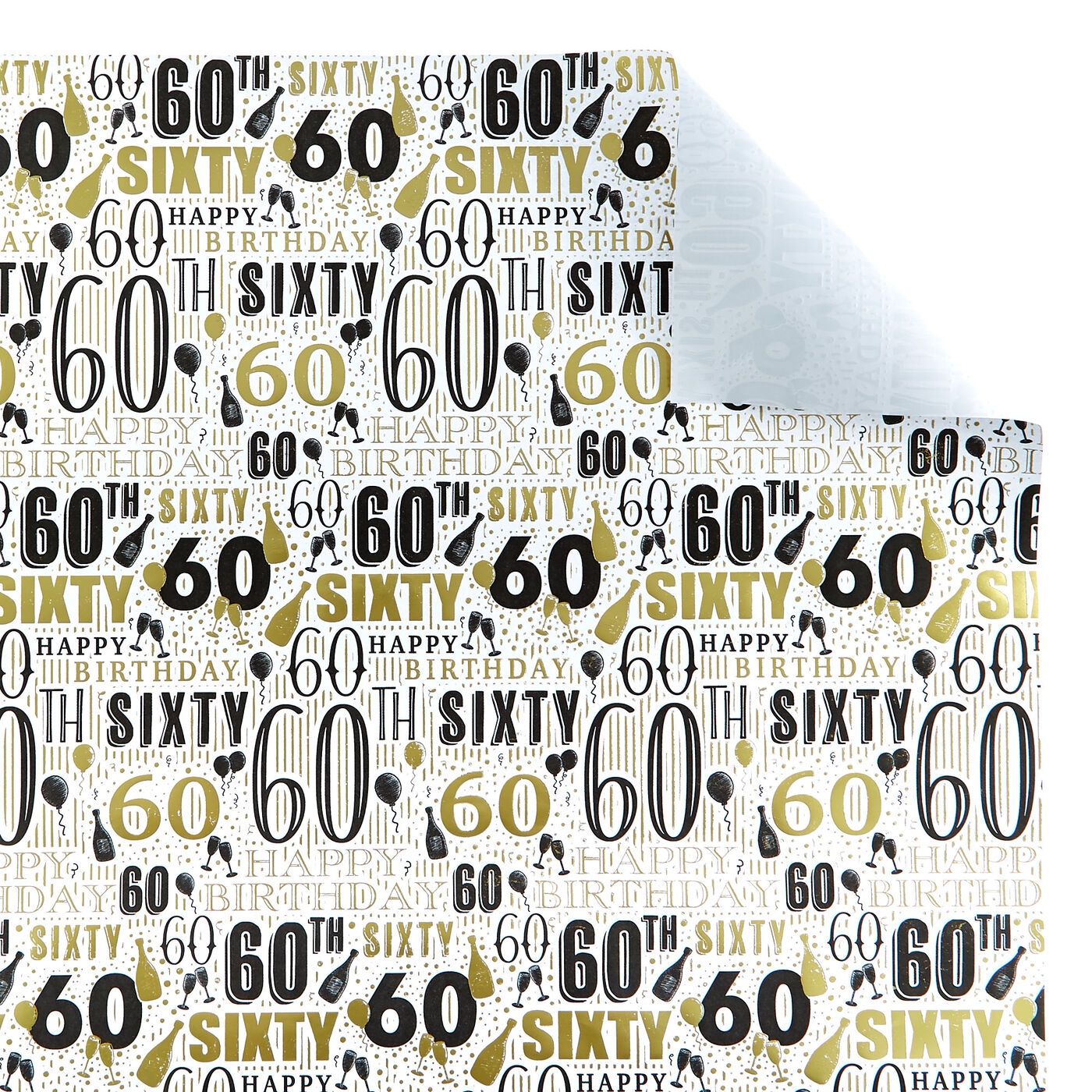 Buy 60th Birthday Wrapping Paper - 1 Sheet for GBP 0.59 | Card Factory UK