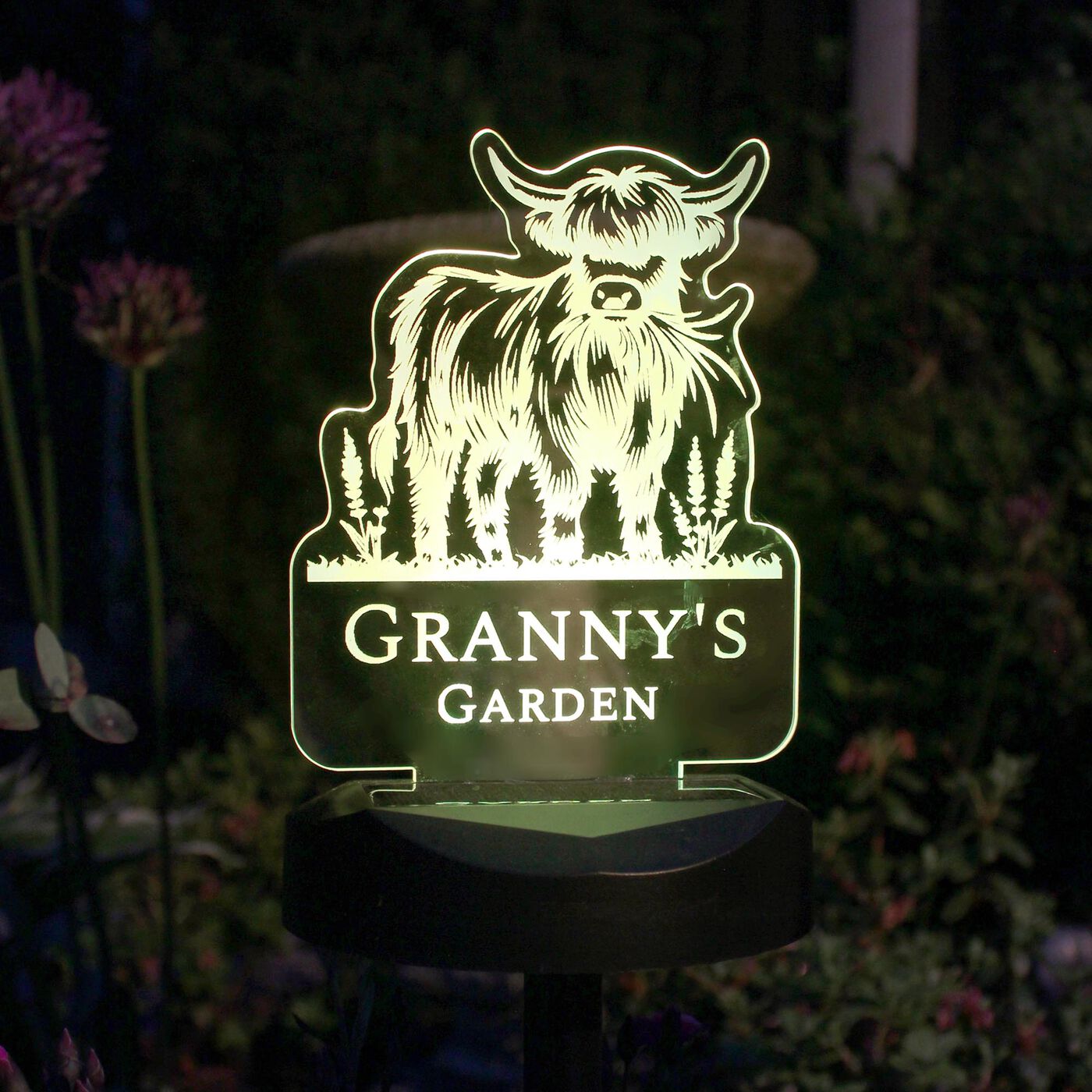 Buy Personalised Highland Cow Garden Solar Light for GBP 29.99 | Card ...
