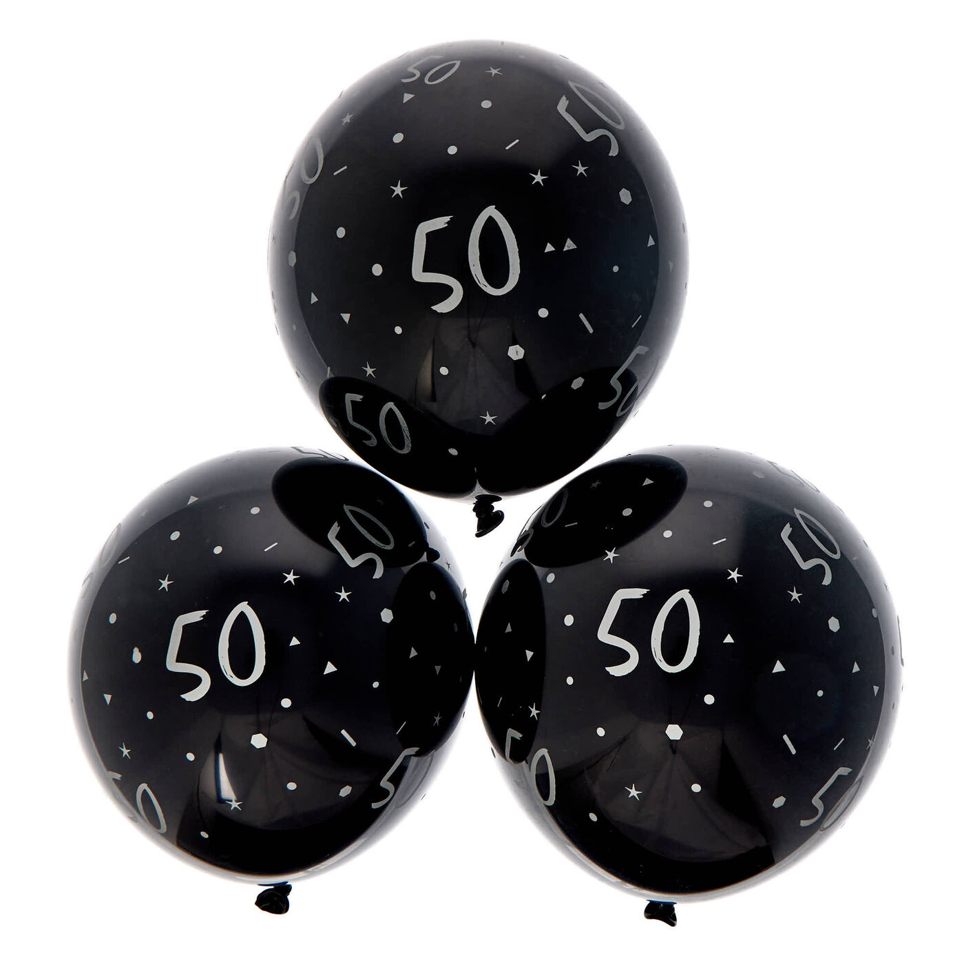 Buy Latex Black & Silver 50th Birthday Balloons - Pack of 6 for GBP 1. ...
