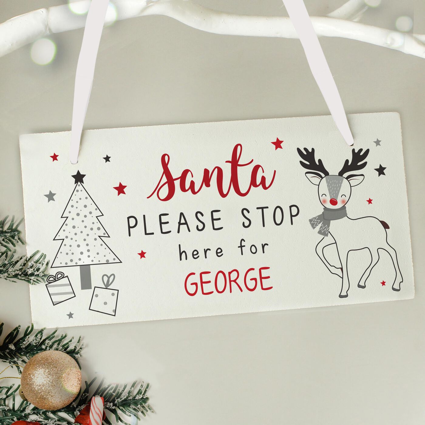 Buy Personalised Rudolph Santa Please Stop Here Sign for GBP 9.99 ...