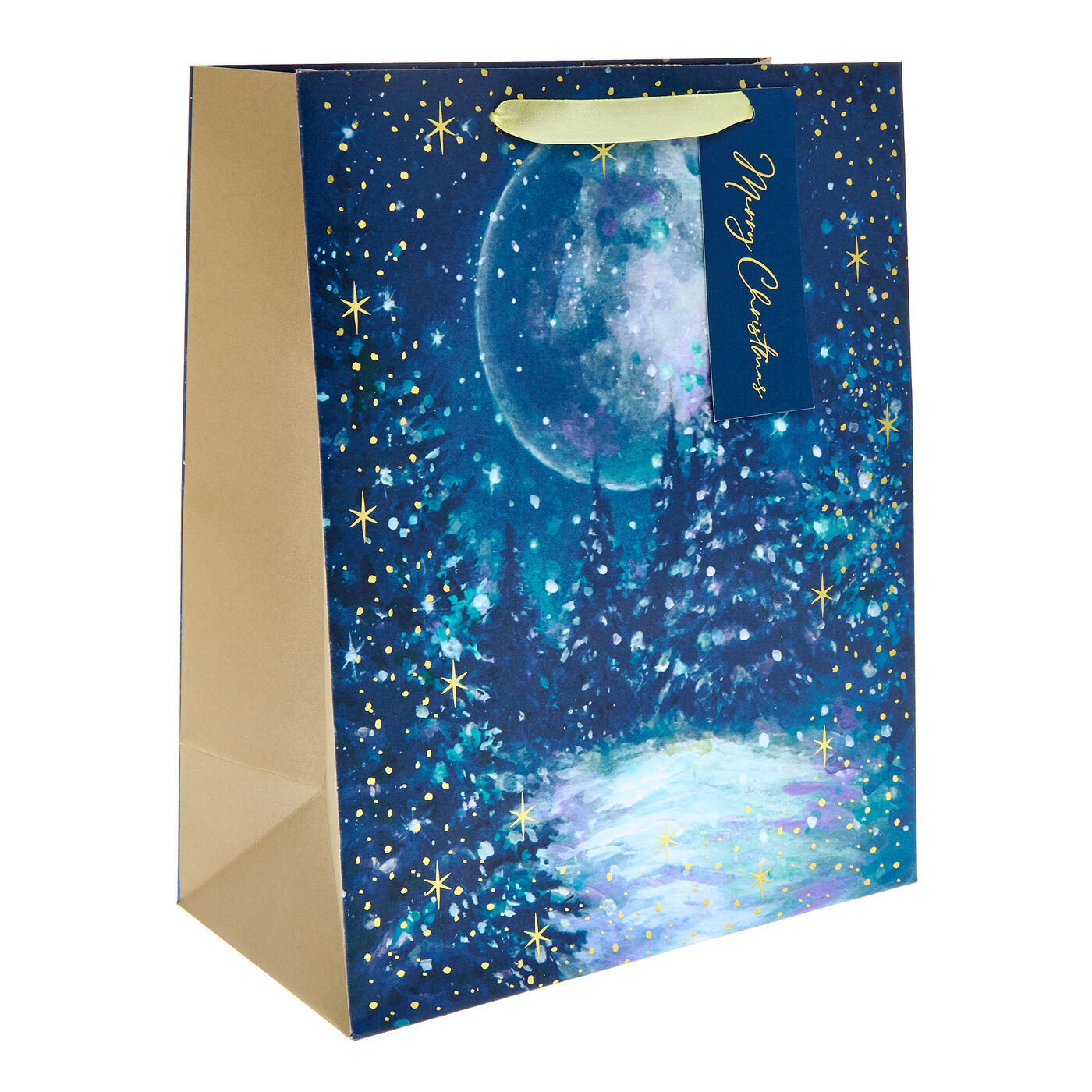 Buy Navy Trees & Moon Large Portrait Christmas Gift Bag for GBP 1.49 ...
