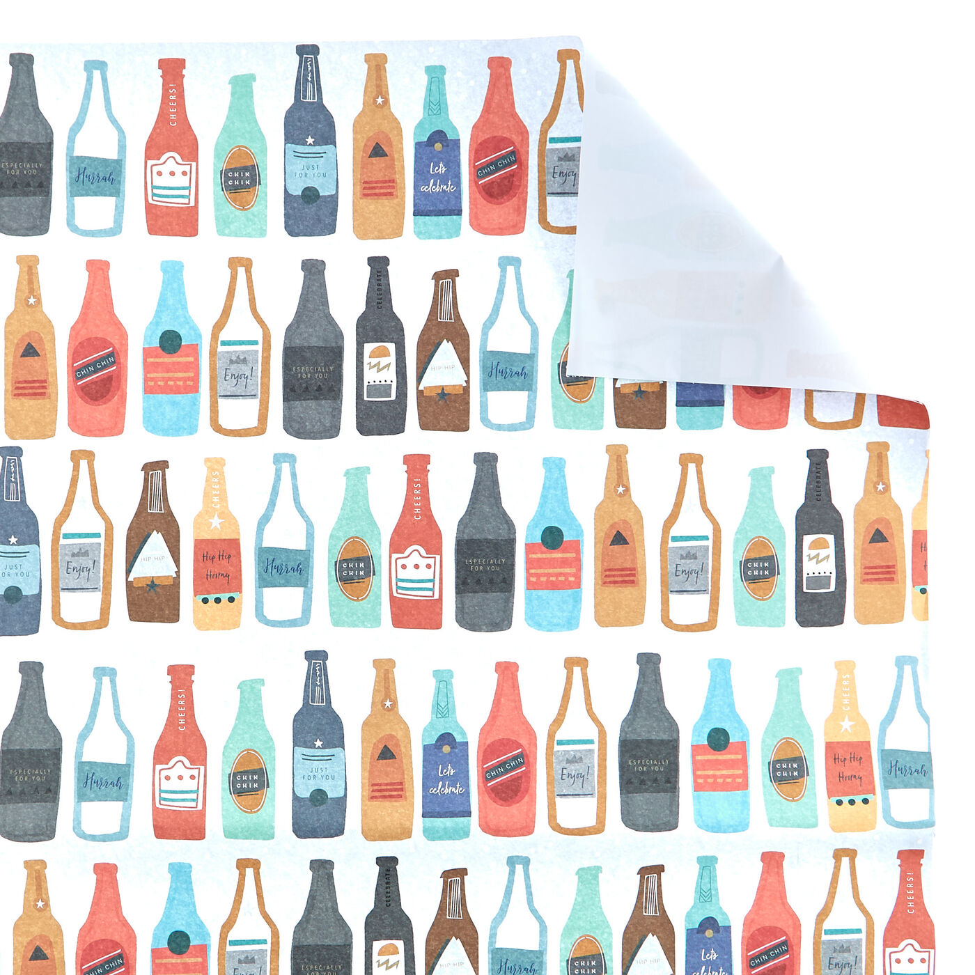 Buy Beer Bottles Wrapping Paper - 1 Sheet for GBP 0.45 | Card Factory UK