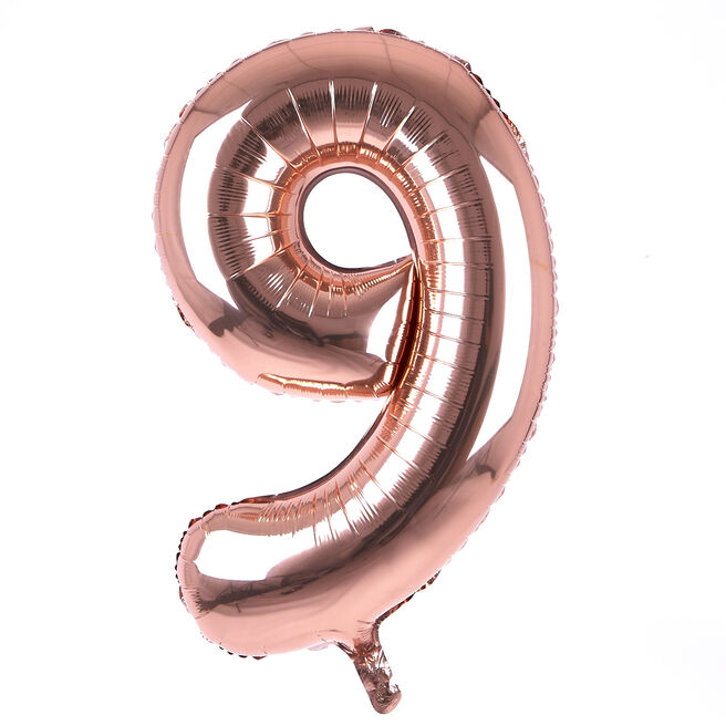 Number Balloons, Giant Gold, Rose Gold & Silver Foil Helium Number ...