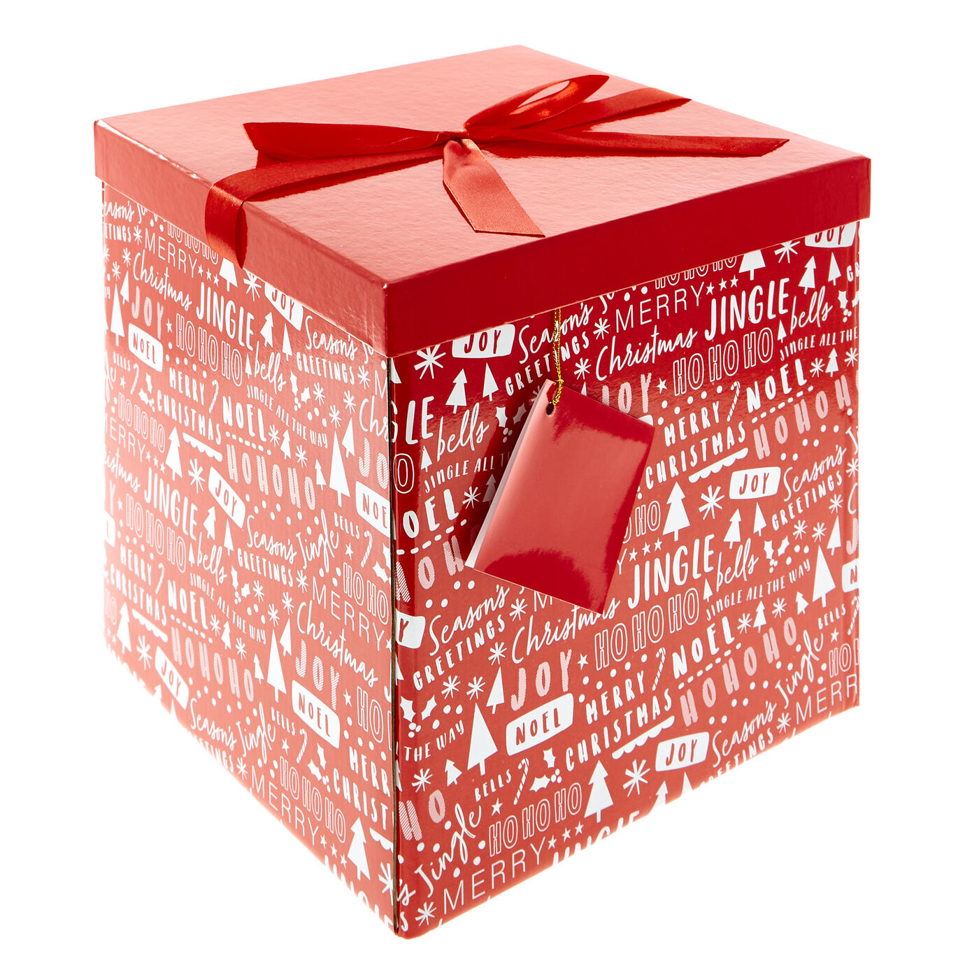 Buy Red & White Noel Flat-Pack Extra-Large Gift Box for GBP 1.99 | Card ...
