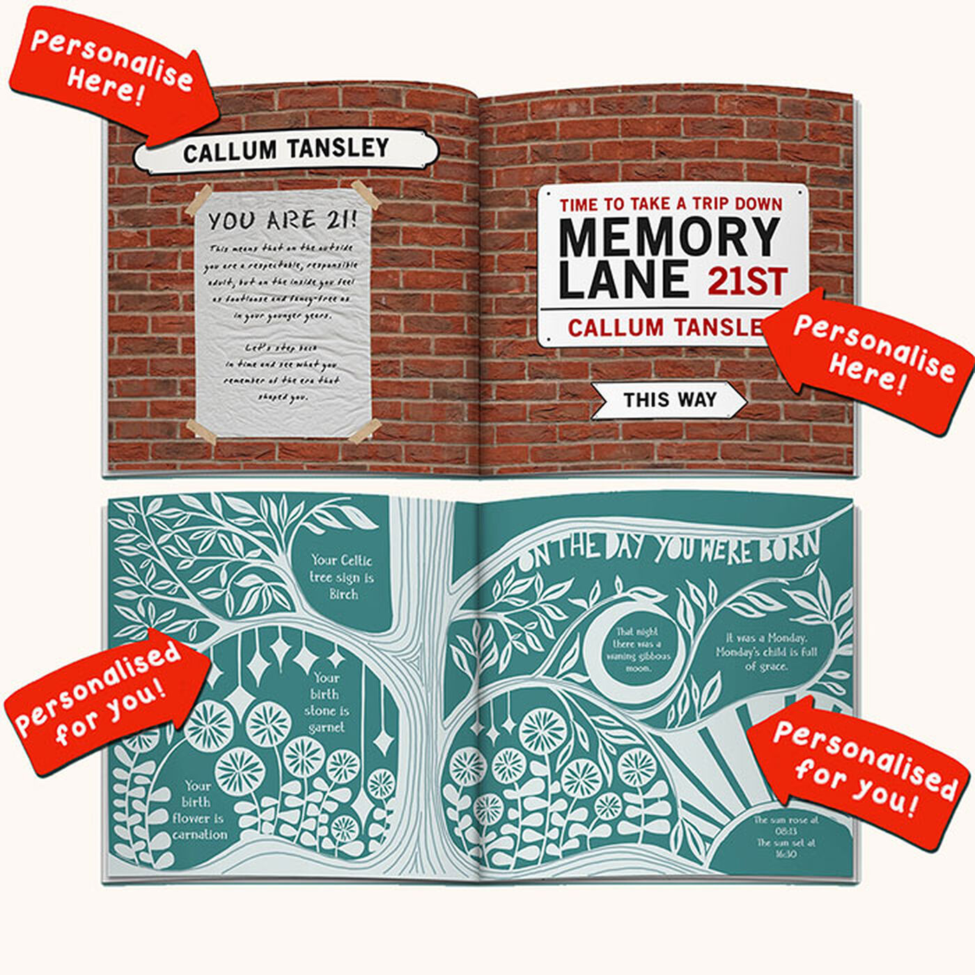Buy Personalised Book - Memory Lane 21st Birthday for GBP 22.99 | Card ...