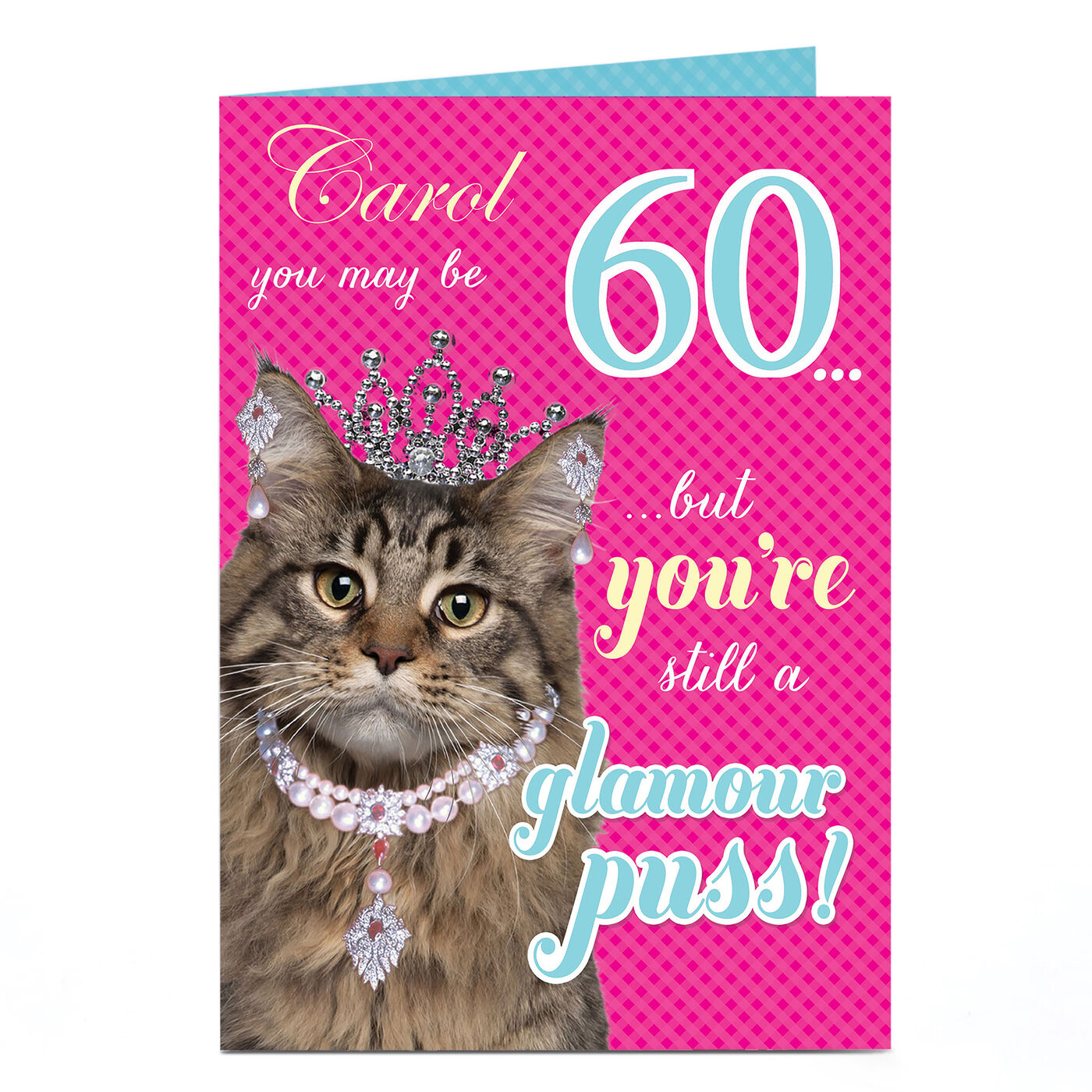 Buy Personalised Birthday Card Glamour Puss Editable Age For Gbp 1