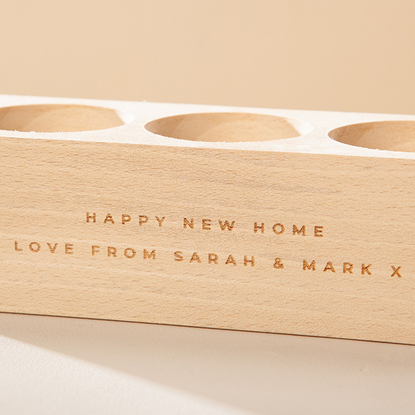 Buy Engraved Triple Beech Candle Holder - Message for GBP 16.99 | Card ...
