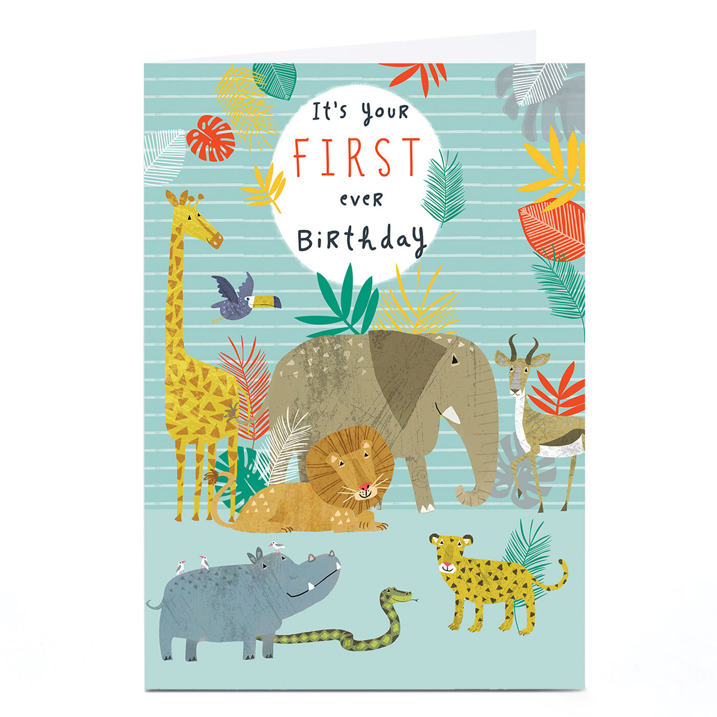 Buy Personalised 1st Birthday Card - Zoo Animals, First Ever Birthday ...