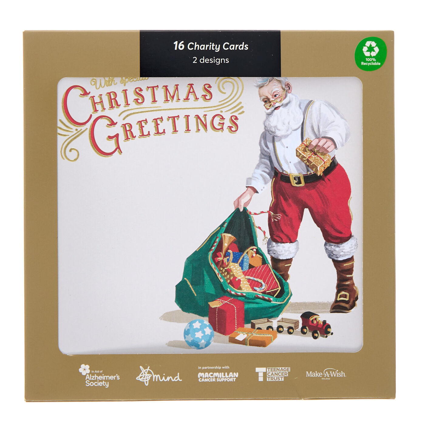 Buy 16 Classic Santa Charity Christmas Cards for GBP 1.99 | Card Factory UK