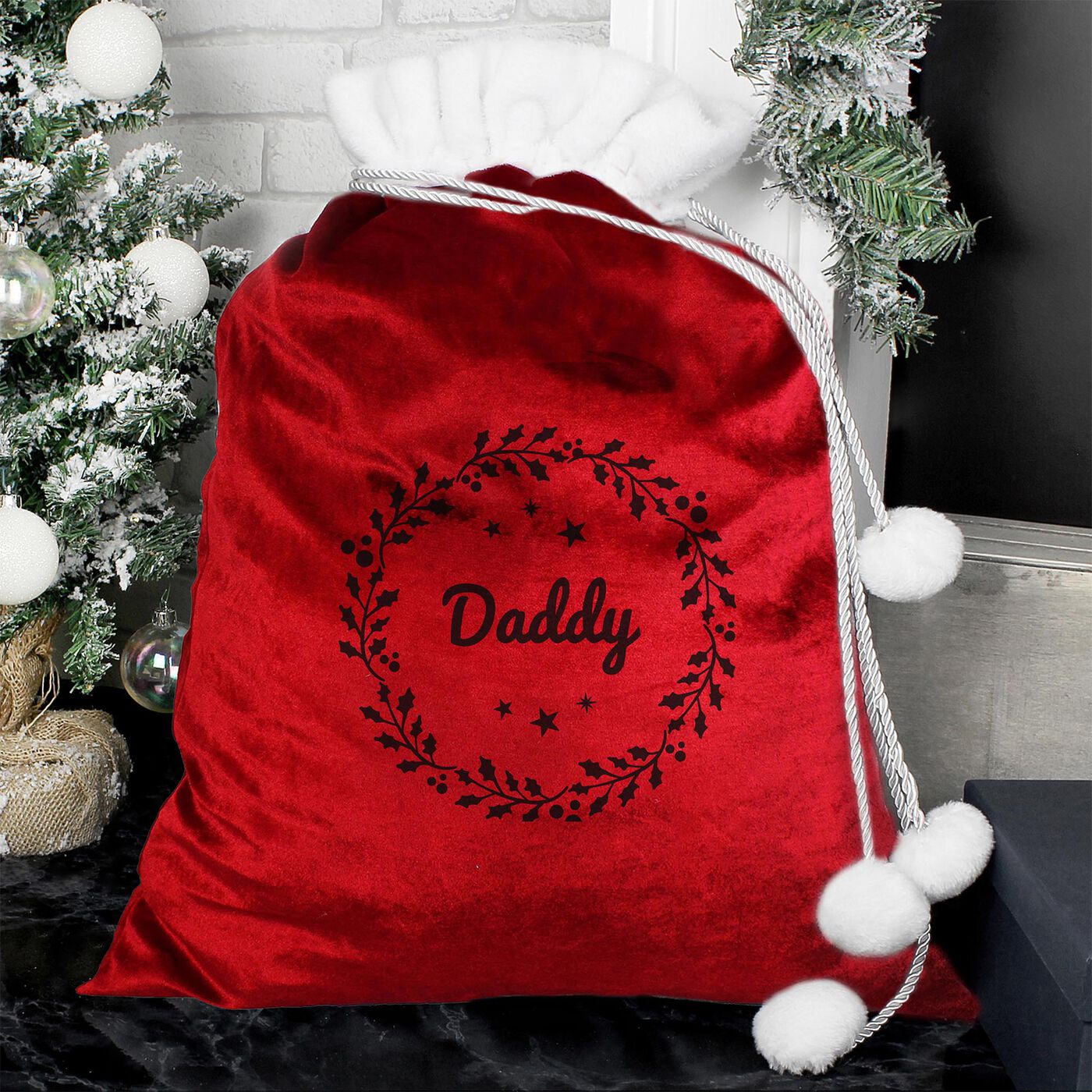 Buy Personalised Holly Red Christmas Sack for GBP 19.99 | Card Factory UK
