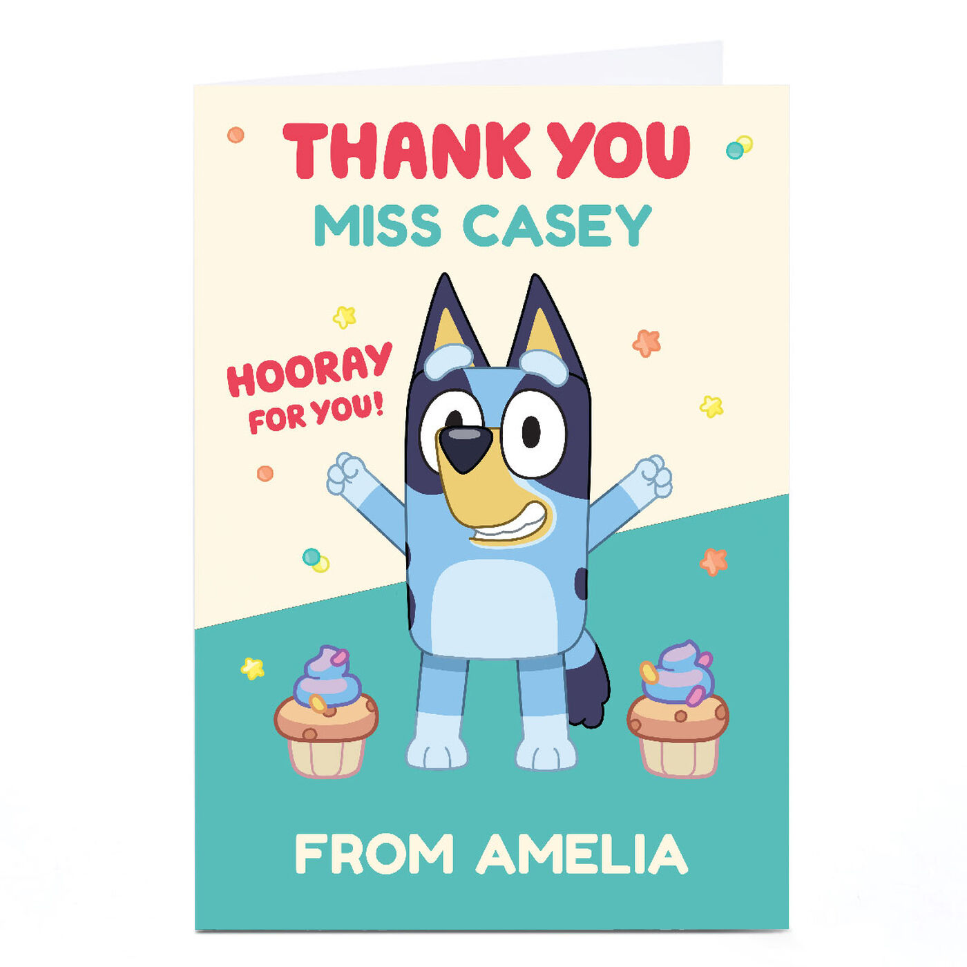 Buy Personalised Bluey Card - Thank You Teacher for GBP 2.99 | Card ...