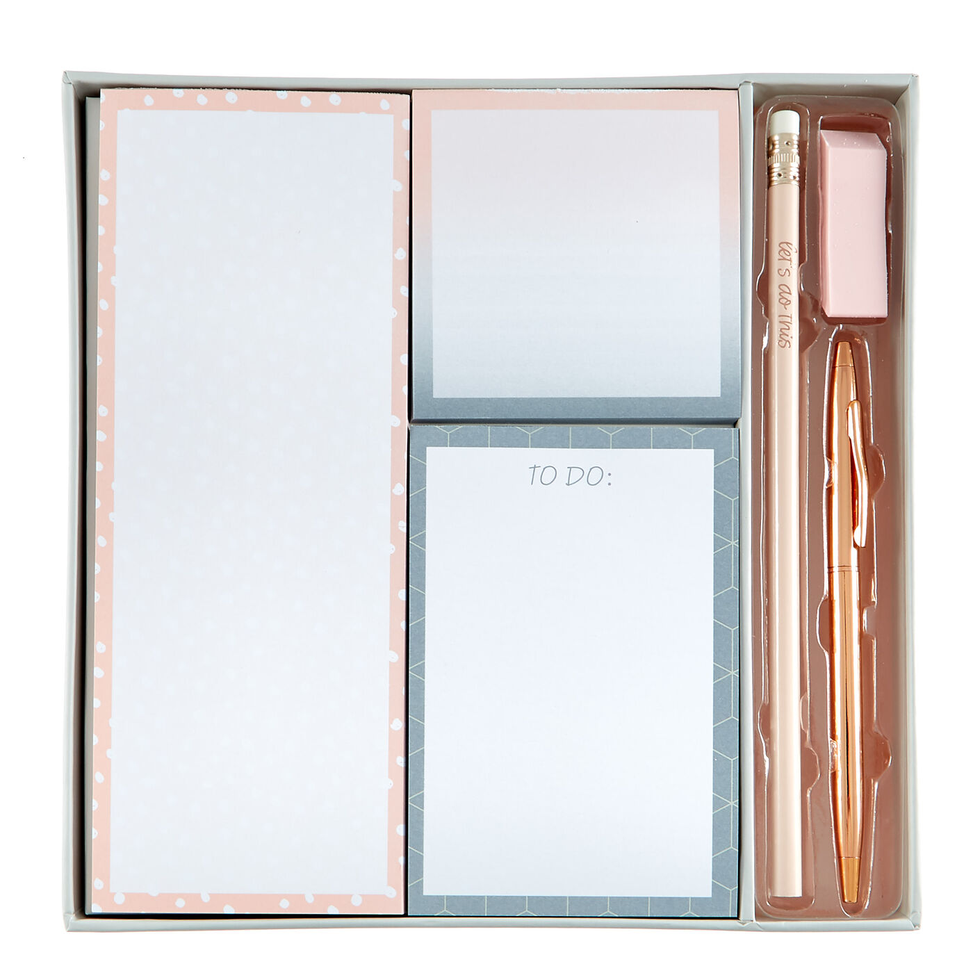Buy Rose & Grey Note Pad & Stationery Set for GBP 2.99 | Card Factory UK