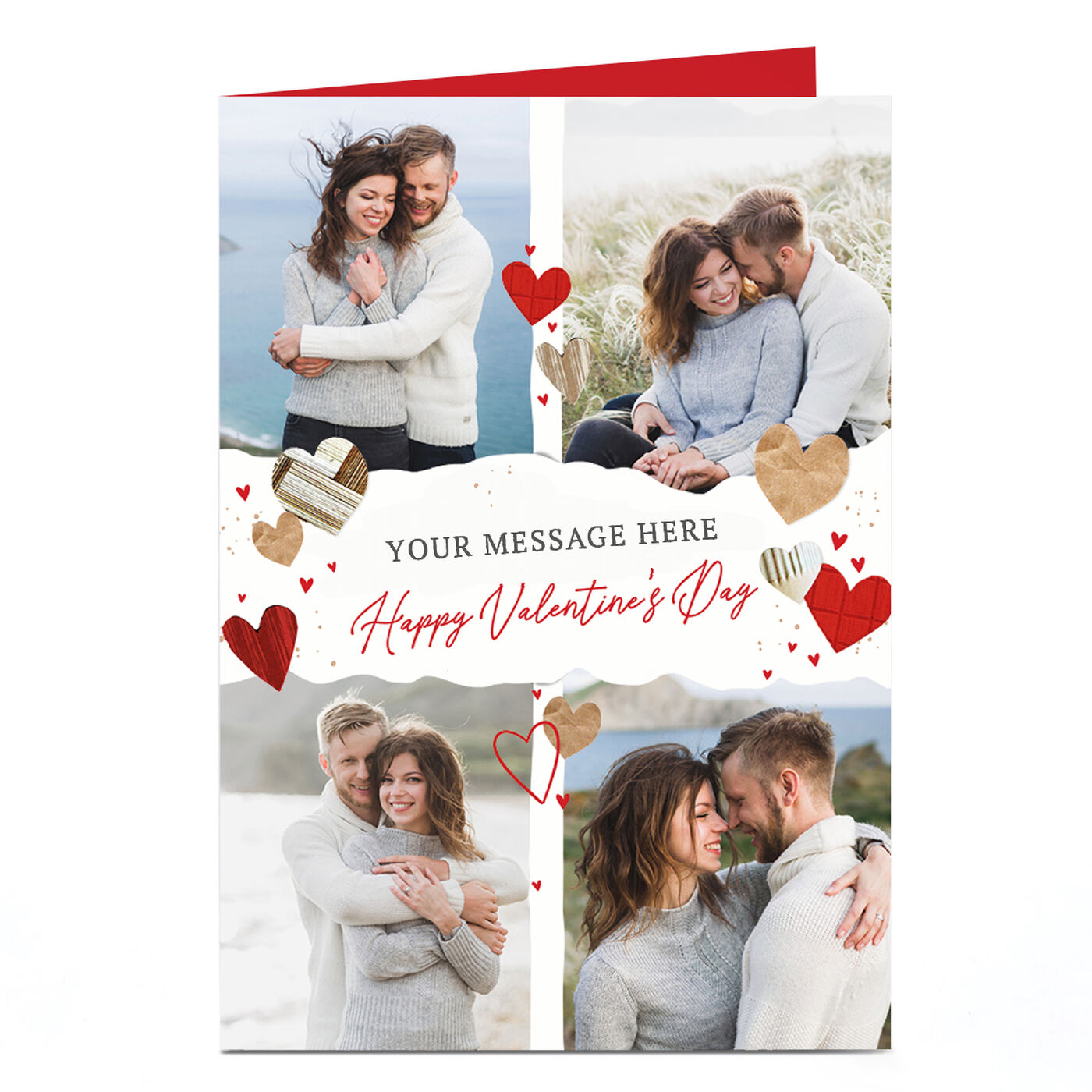 Buy Photo Valentine's Day Card - Rustic Hearts, Any Message for GBP 3. ...