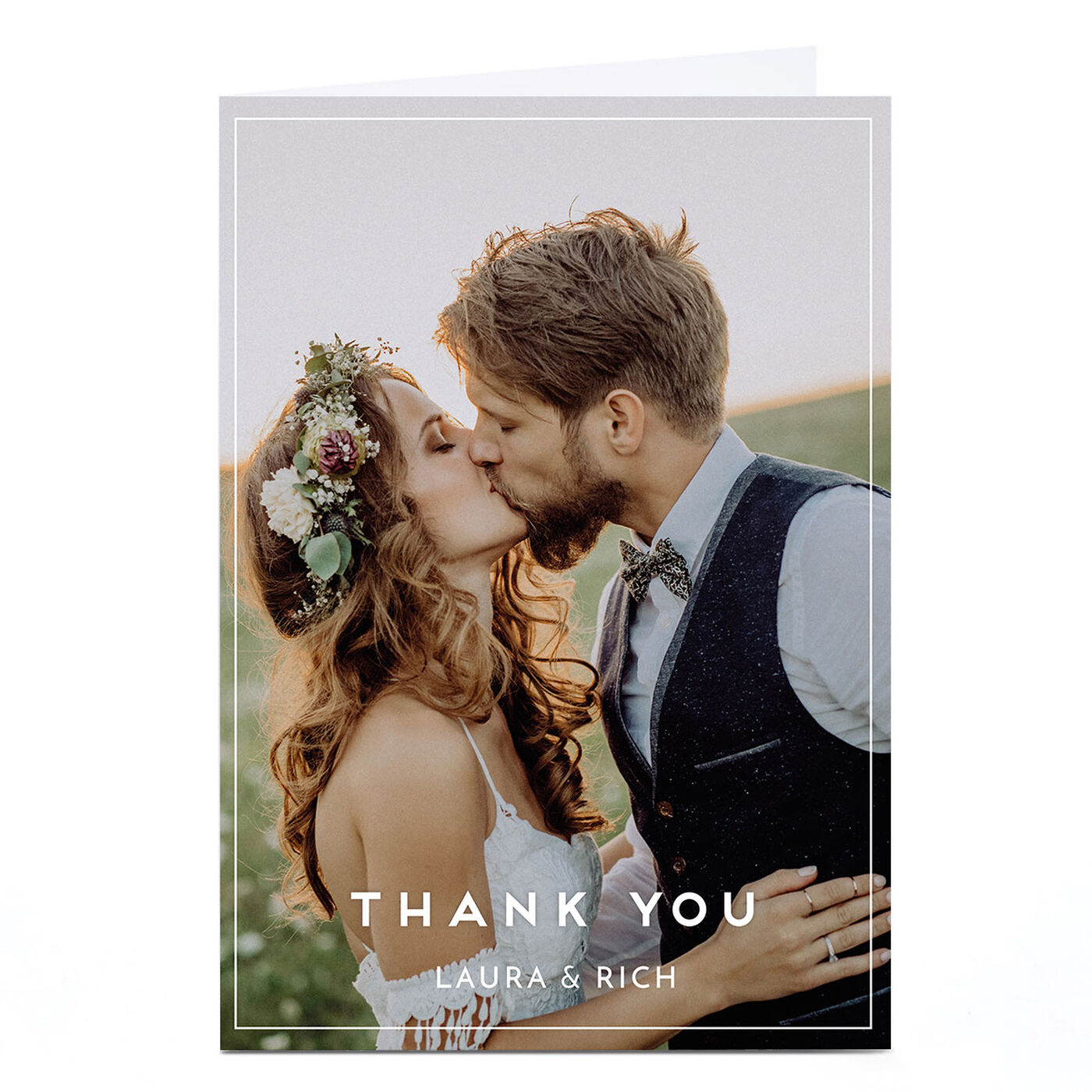 Buy Personalised Wedding Photo Card - Thank You Portrait for GBP 1.79 ...