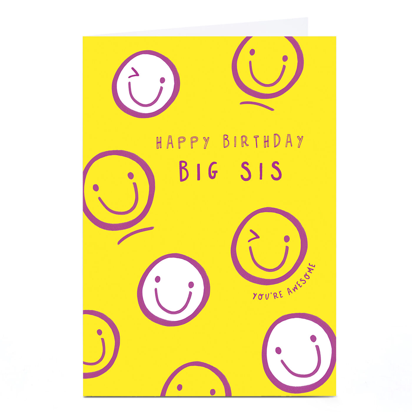 Buy Birthday Card - Yellow Smiley Faces, Big Sis for GBP 1.99 | Card ...