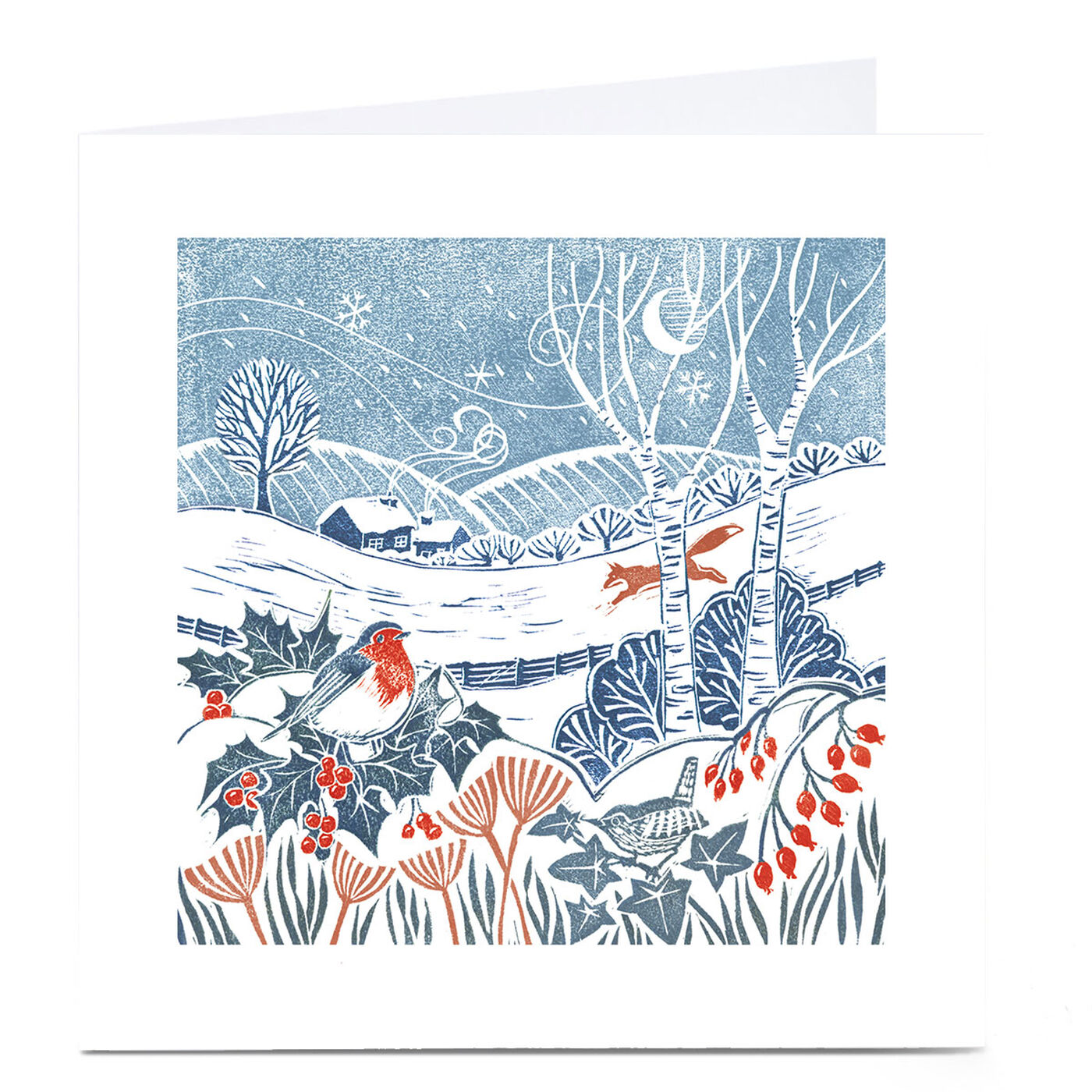Buy Personalised Christmas Card - Winter Countryside Illustration for ...