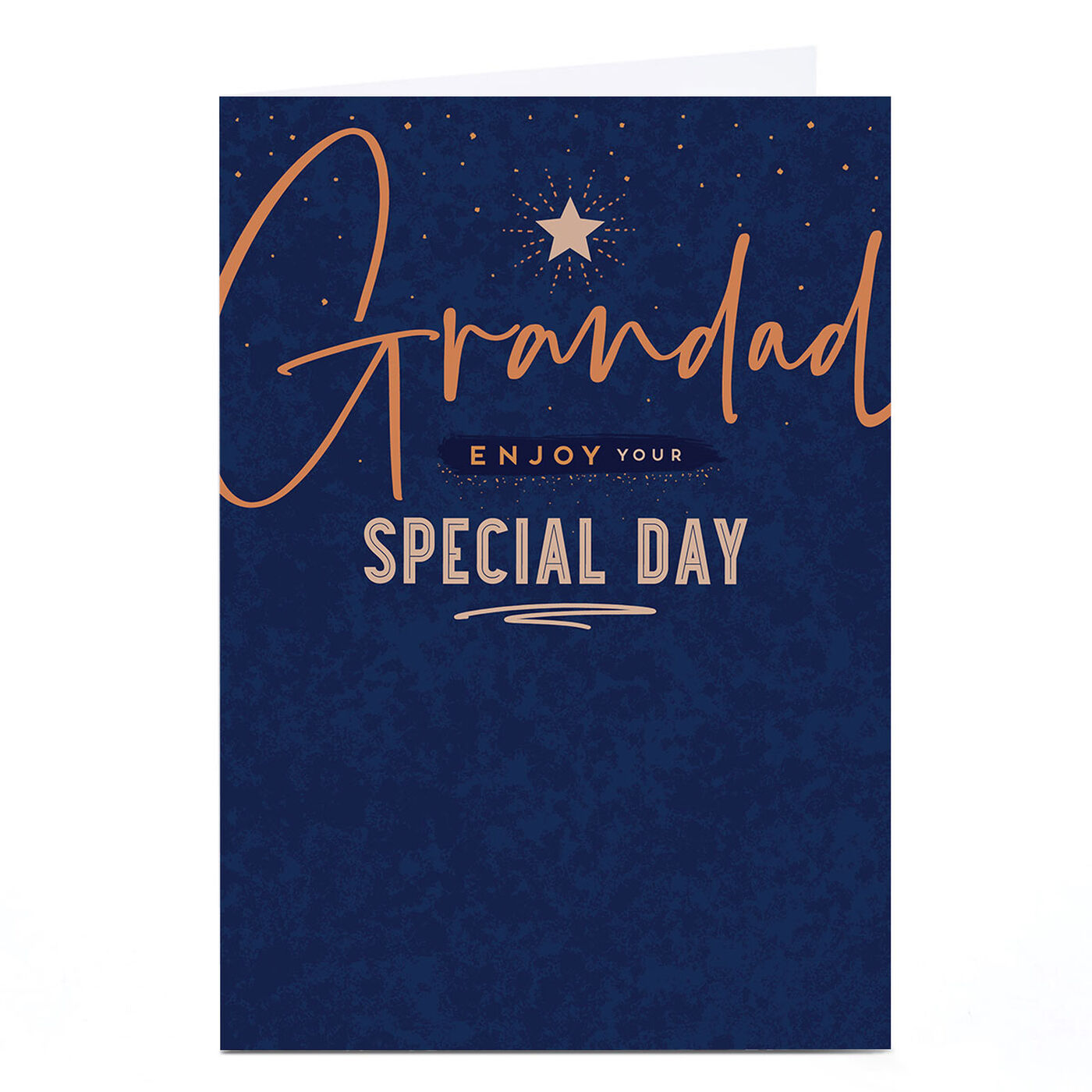 Buy Personalised Birthday Card - Navy and Bronze Star, Grandad for GBP ...